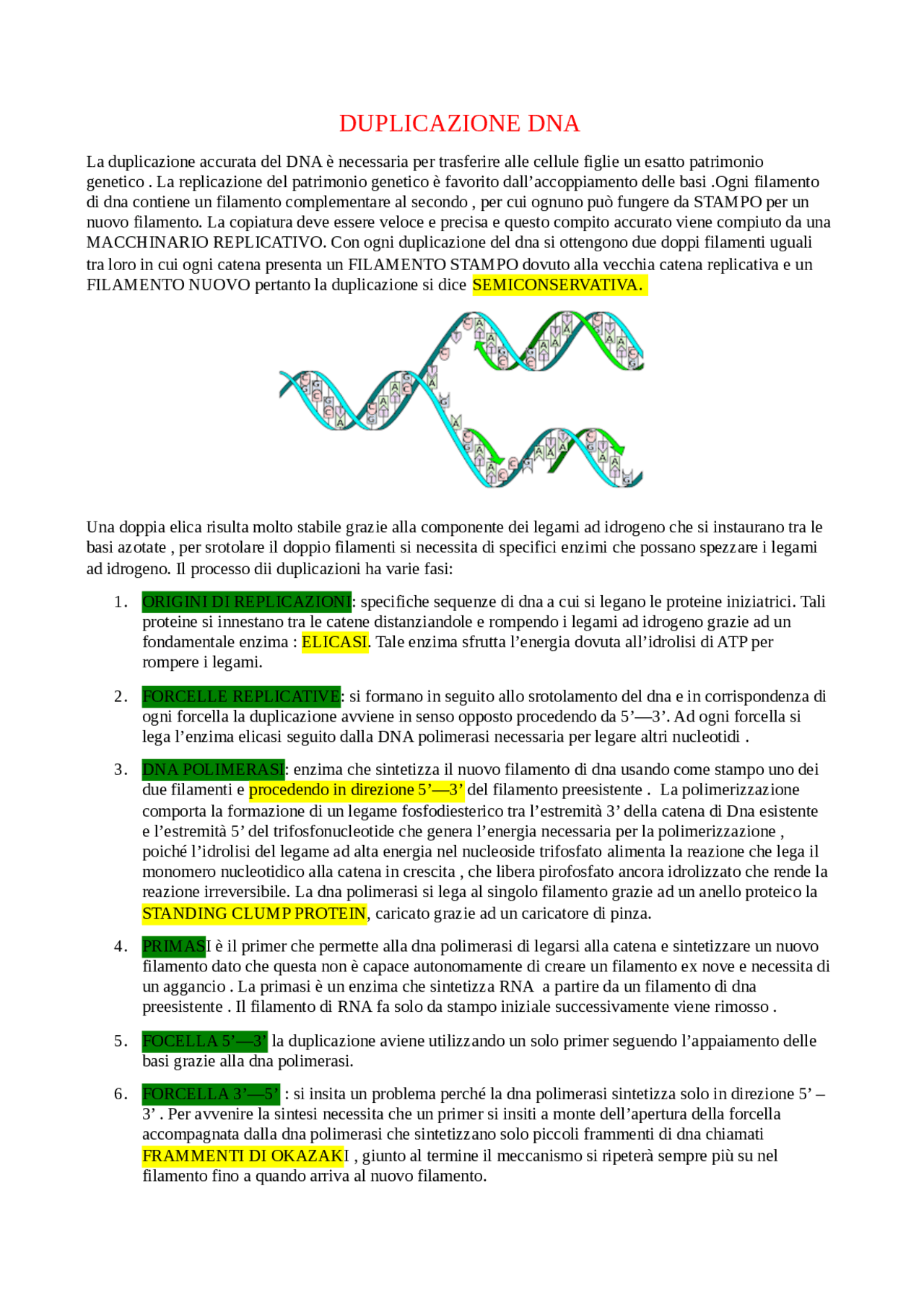 Biologia Della Cellula Docsity