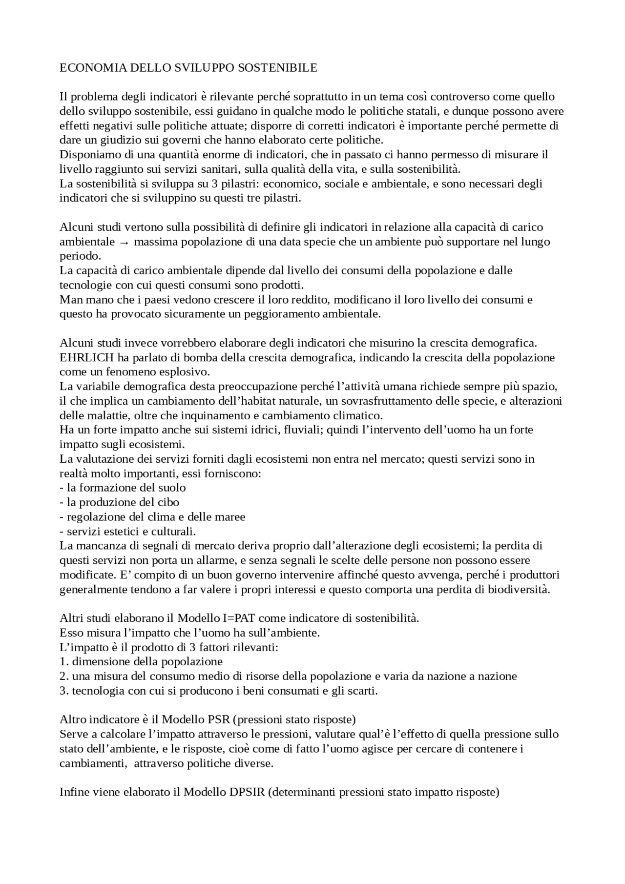 Appunti Sulla Prima Parte Del Corso Docsity
