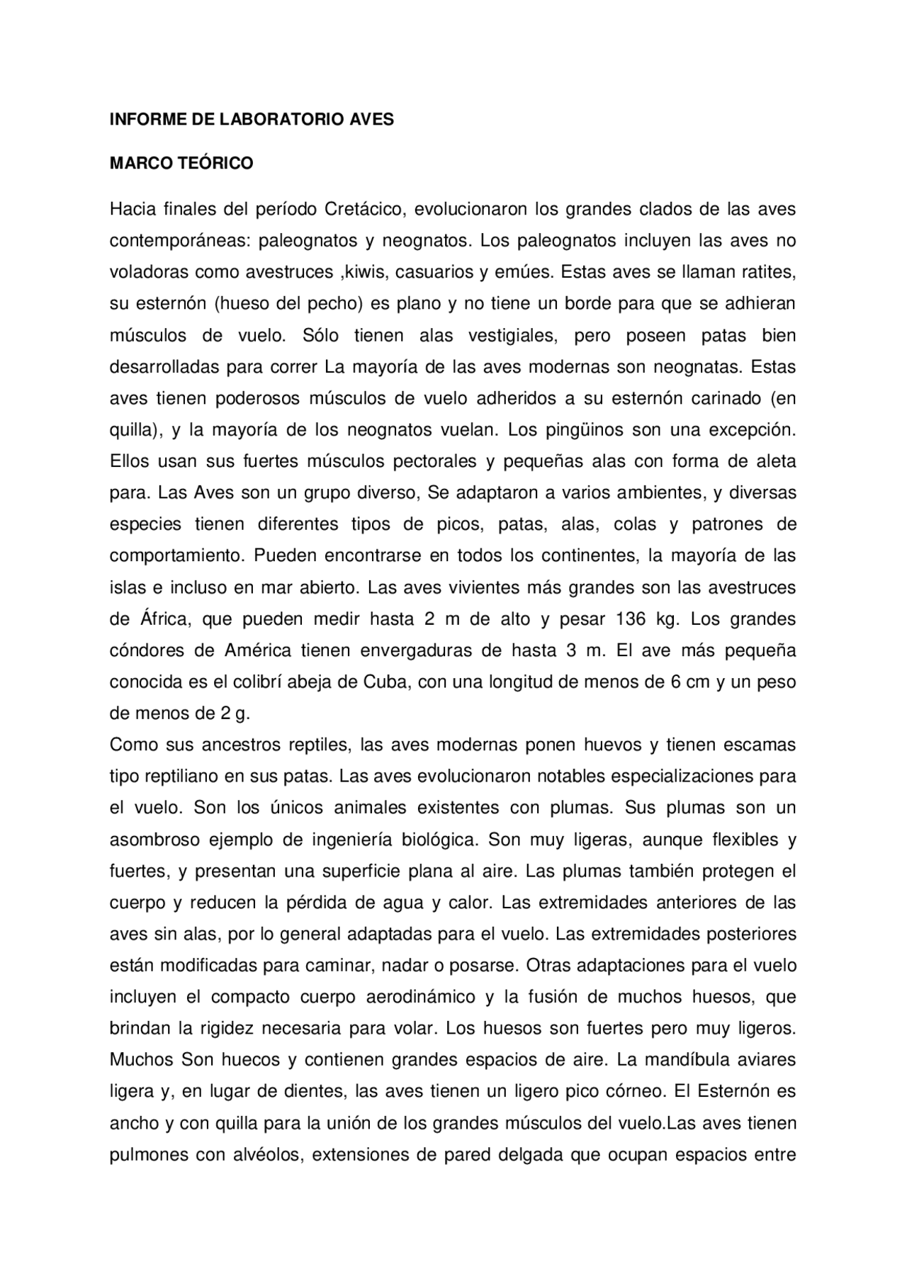 INFORMES DE ANIMALES - Docsity