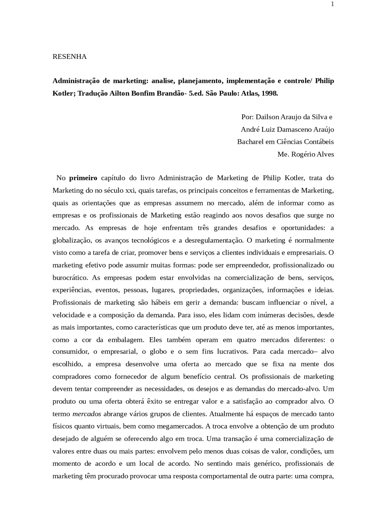 Administração De Marketing Docsity