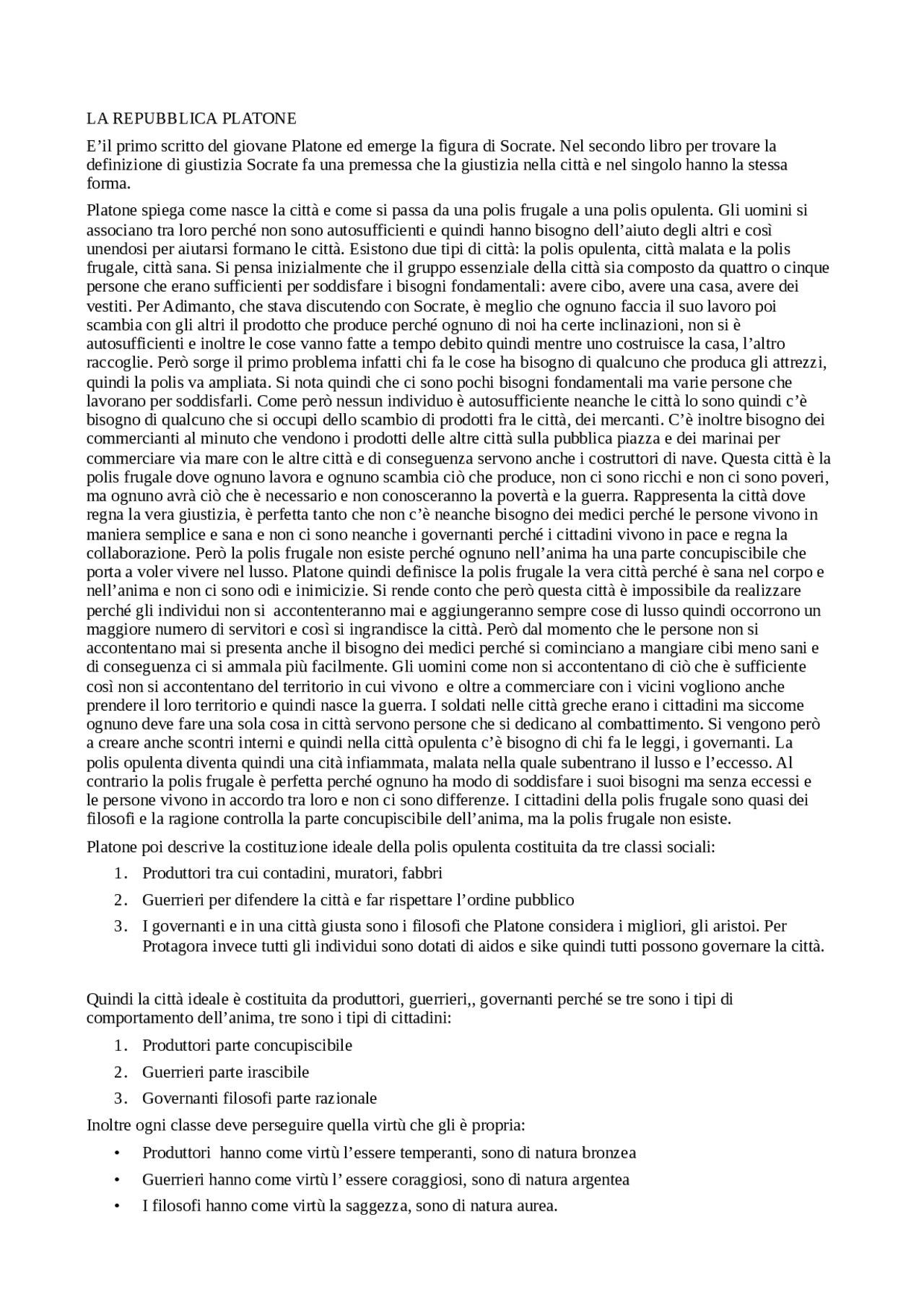 La Repubblica Di Platone Docsity