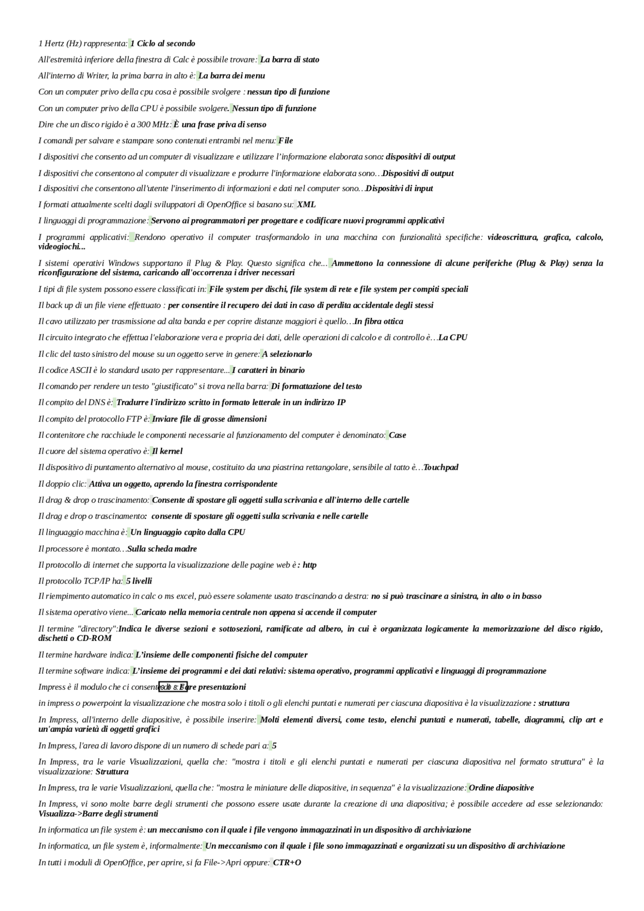 Test Esame Di Informatica Università Mercatorum Prove Desame Di