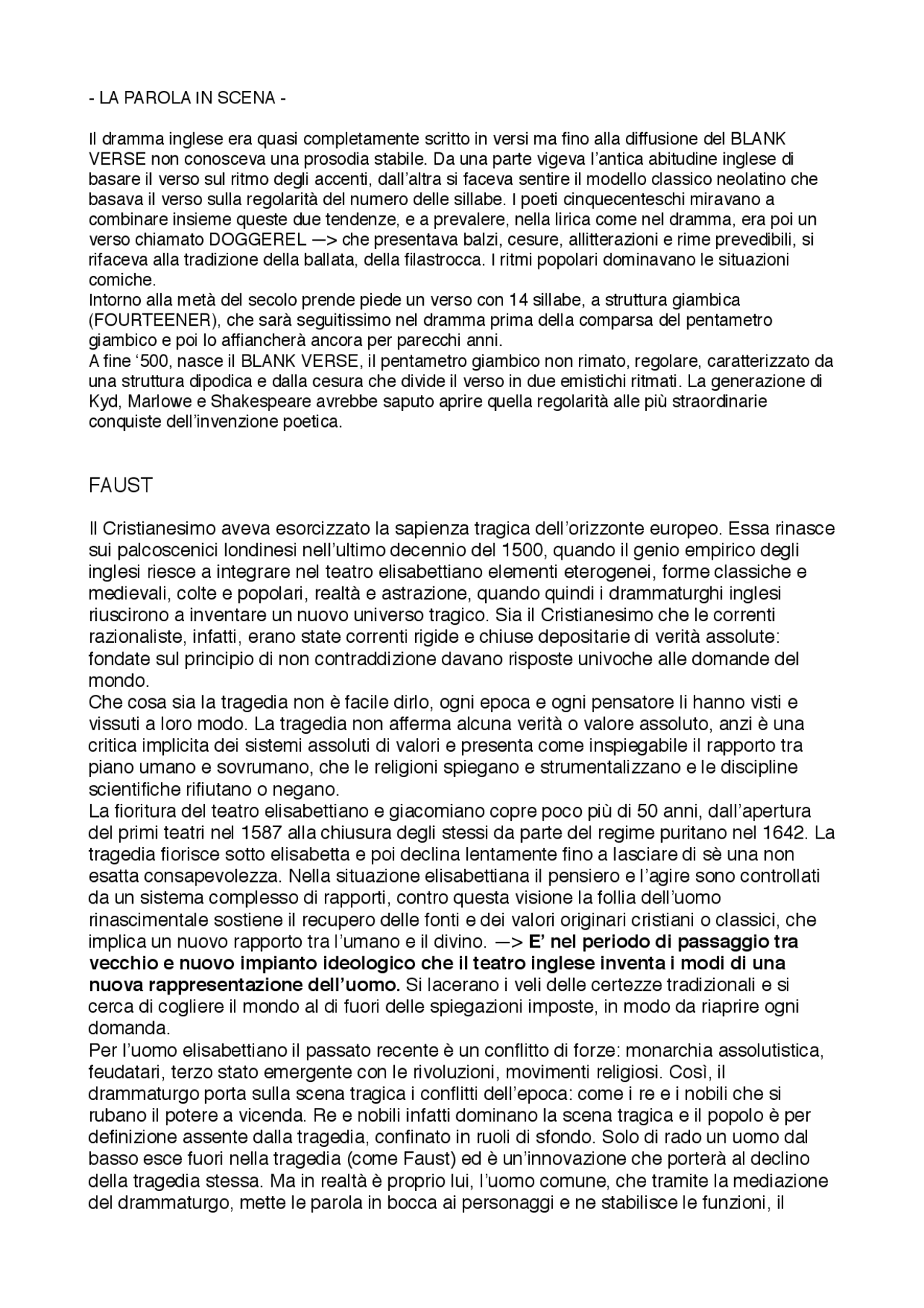 Appunti Faust Di Shakespeare Docsity