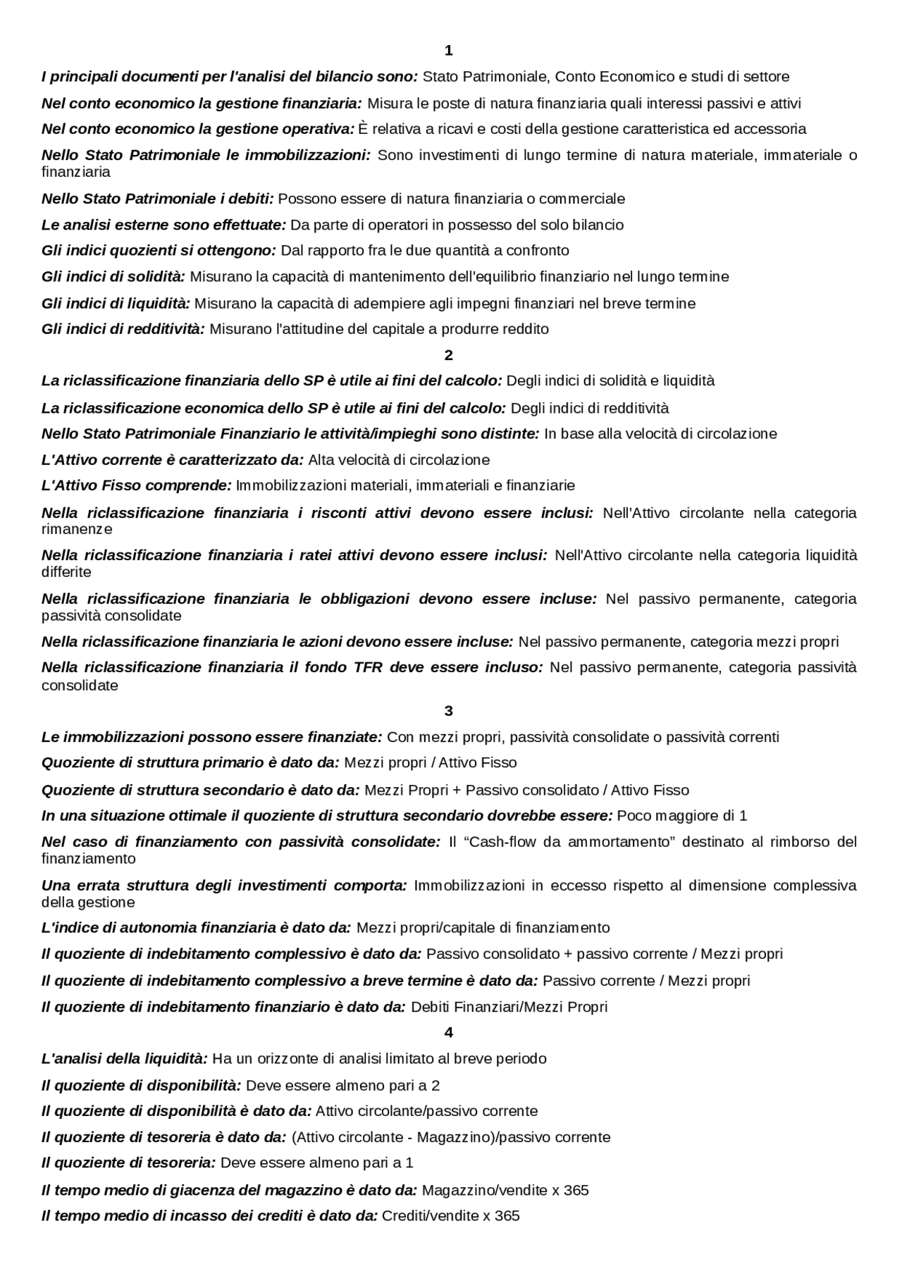 Test Esame Finanza Aziendale Docsity