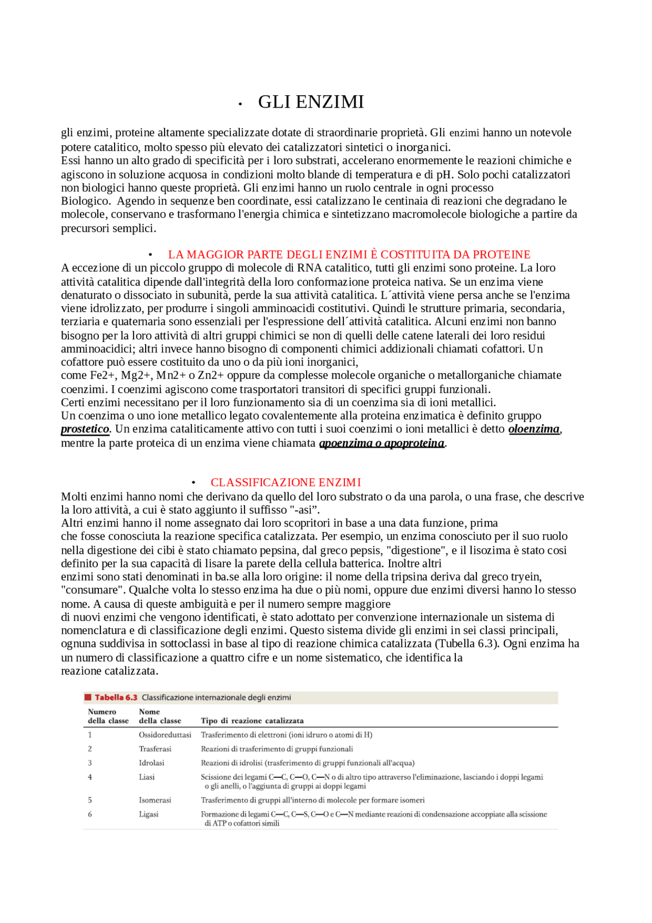 Gli Enzimi Trattati In Maniera Approfondita Docsity