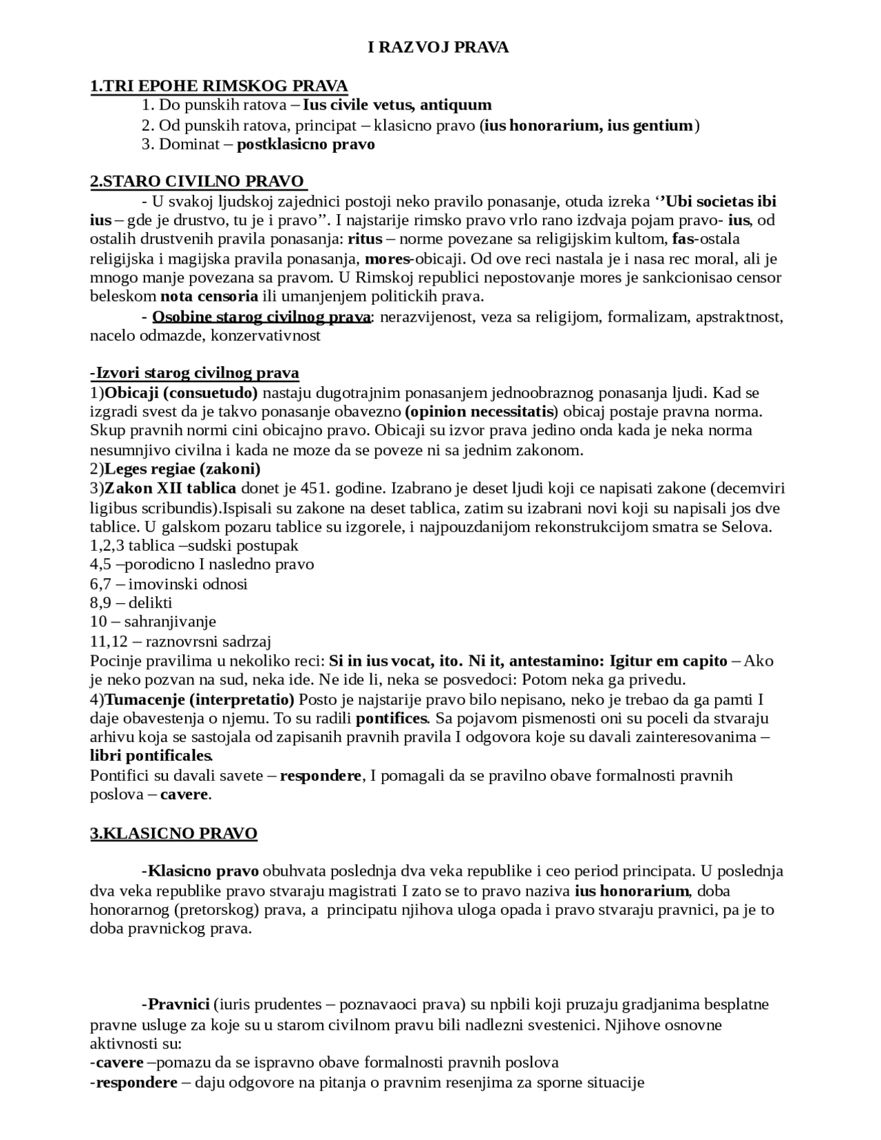 Rimsko pravo teze latinski izrazi | Skripte' predlog Rimsko pravo | Docsity