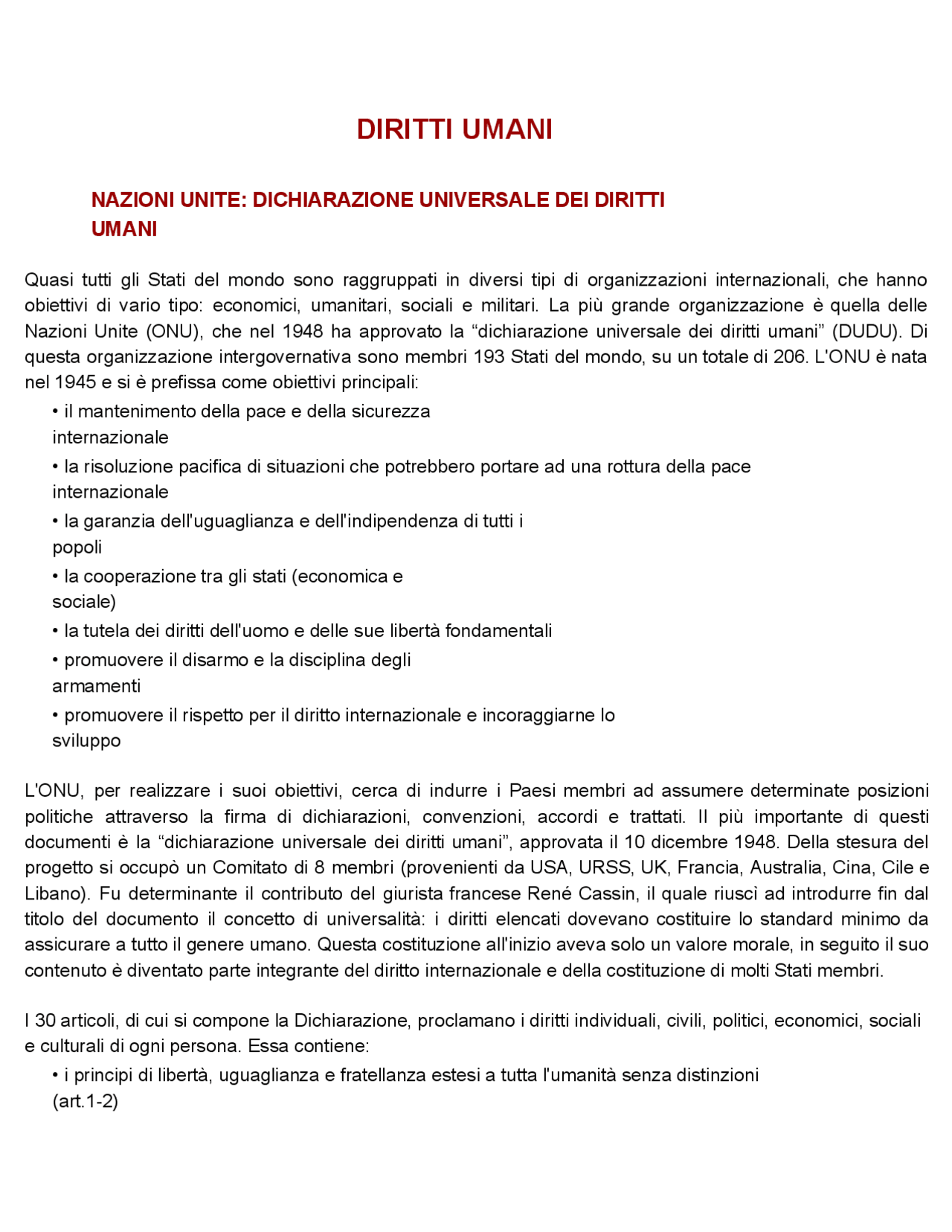 Appunti Sui Diritti Umani Docsity
