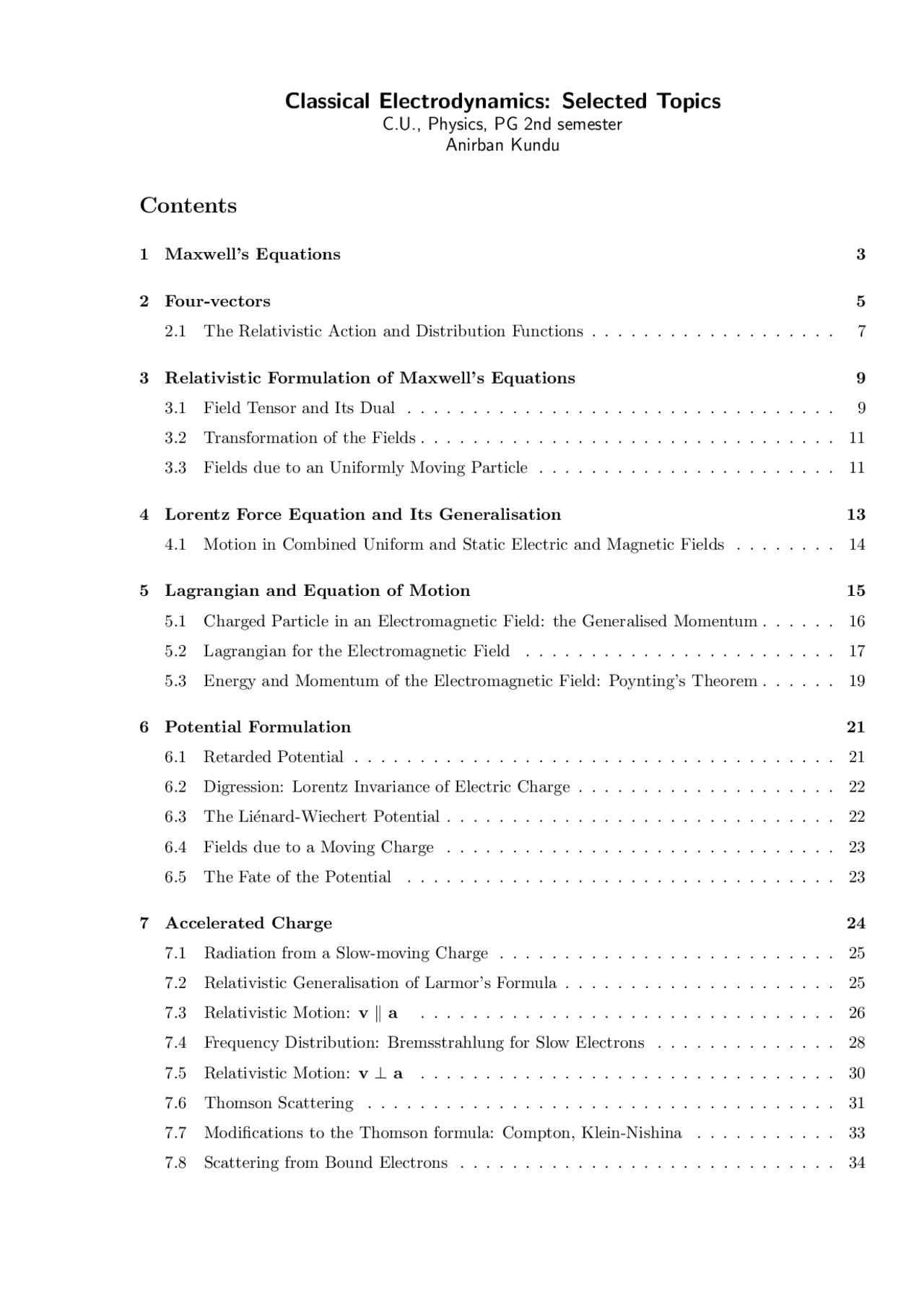 Electrodynamics notes - Docsity