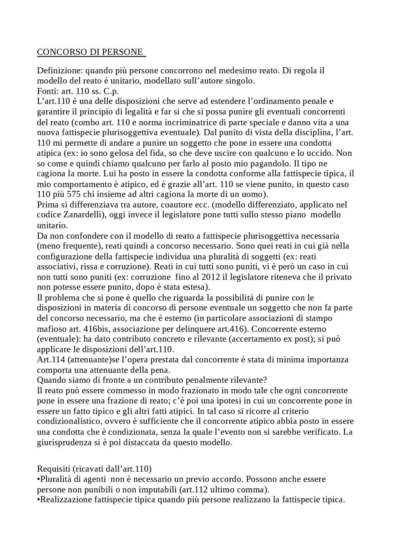 Concorso Di Persone In Diritto Penale Docsity