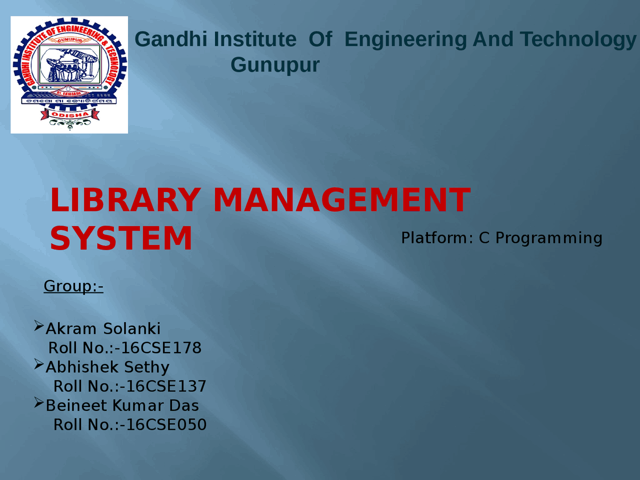 Library Management System Ppt Slides Software Project Management