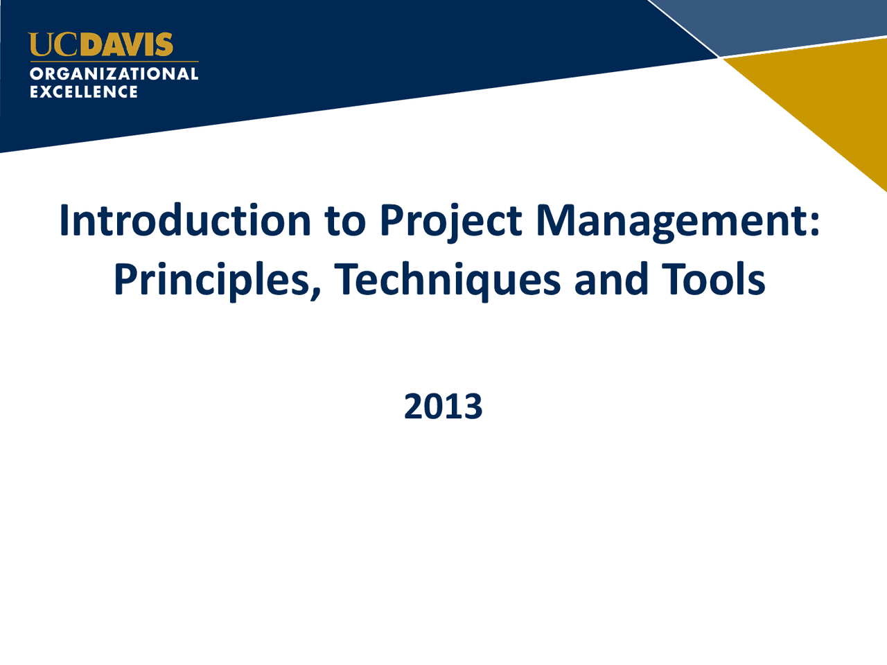 Project Management Training Docsity