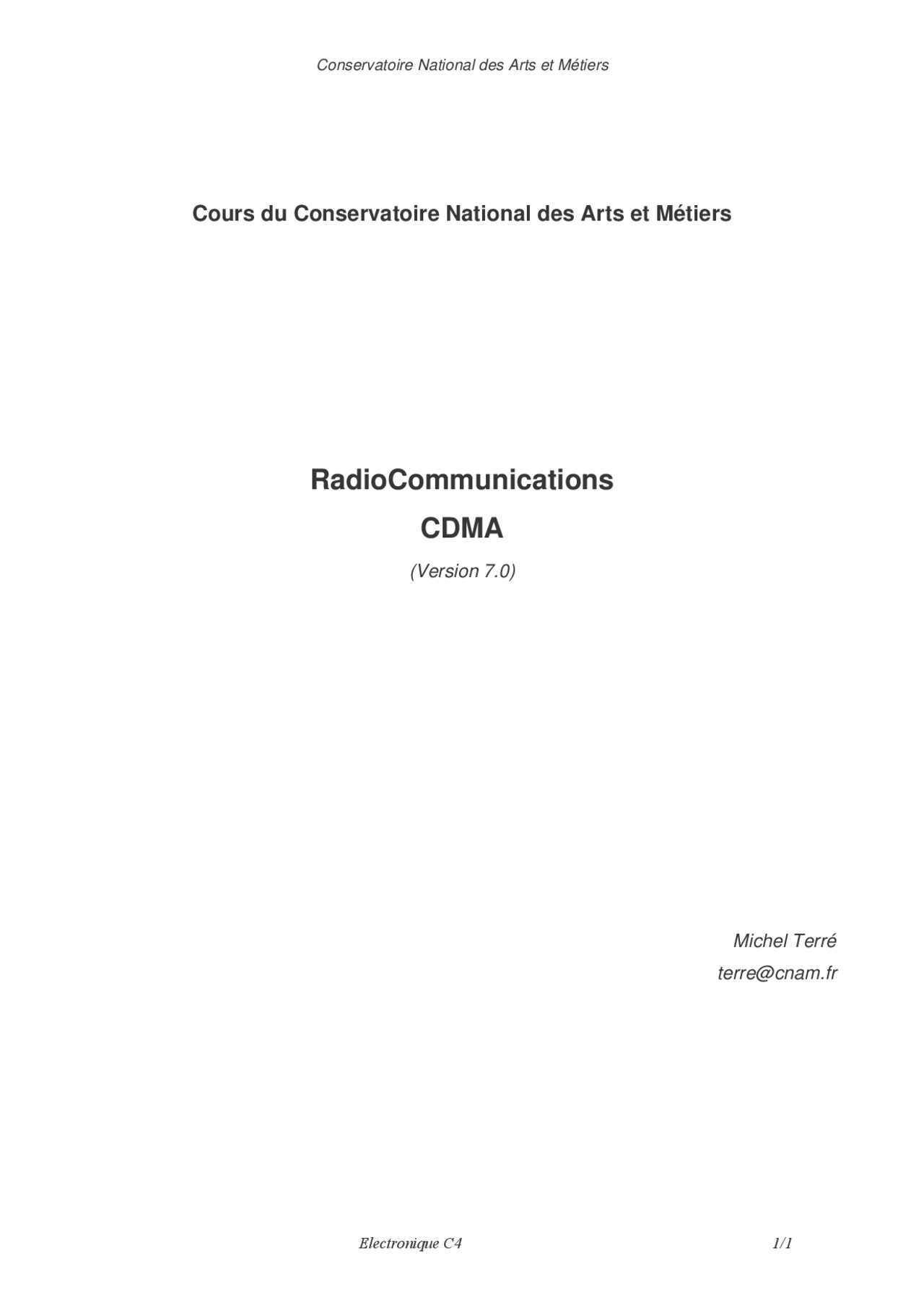 Techniques de multiplexage CDMA | Summaries Telecommunication electronics | Docsity