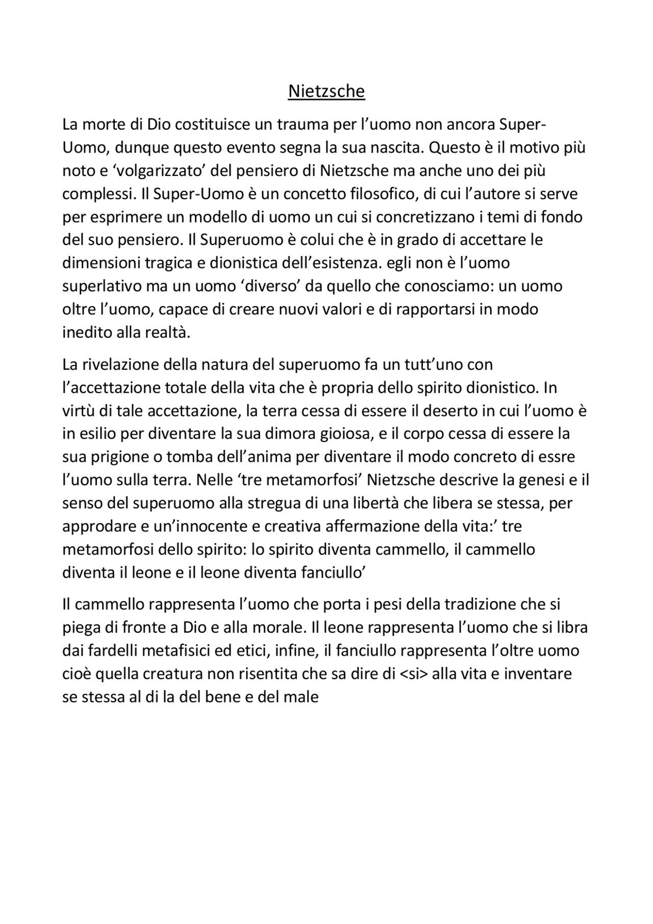 Friedrich Nietzsche La Morte Di Dio Docsity