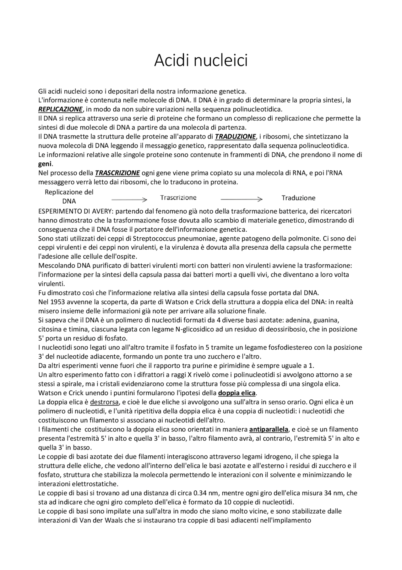 Caratteristiche Del Dna Docsity