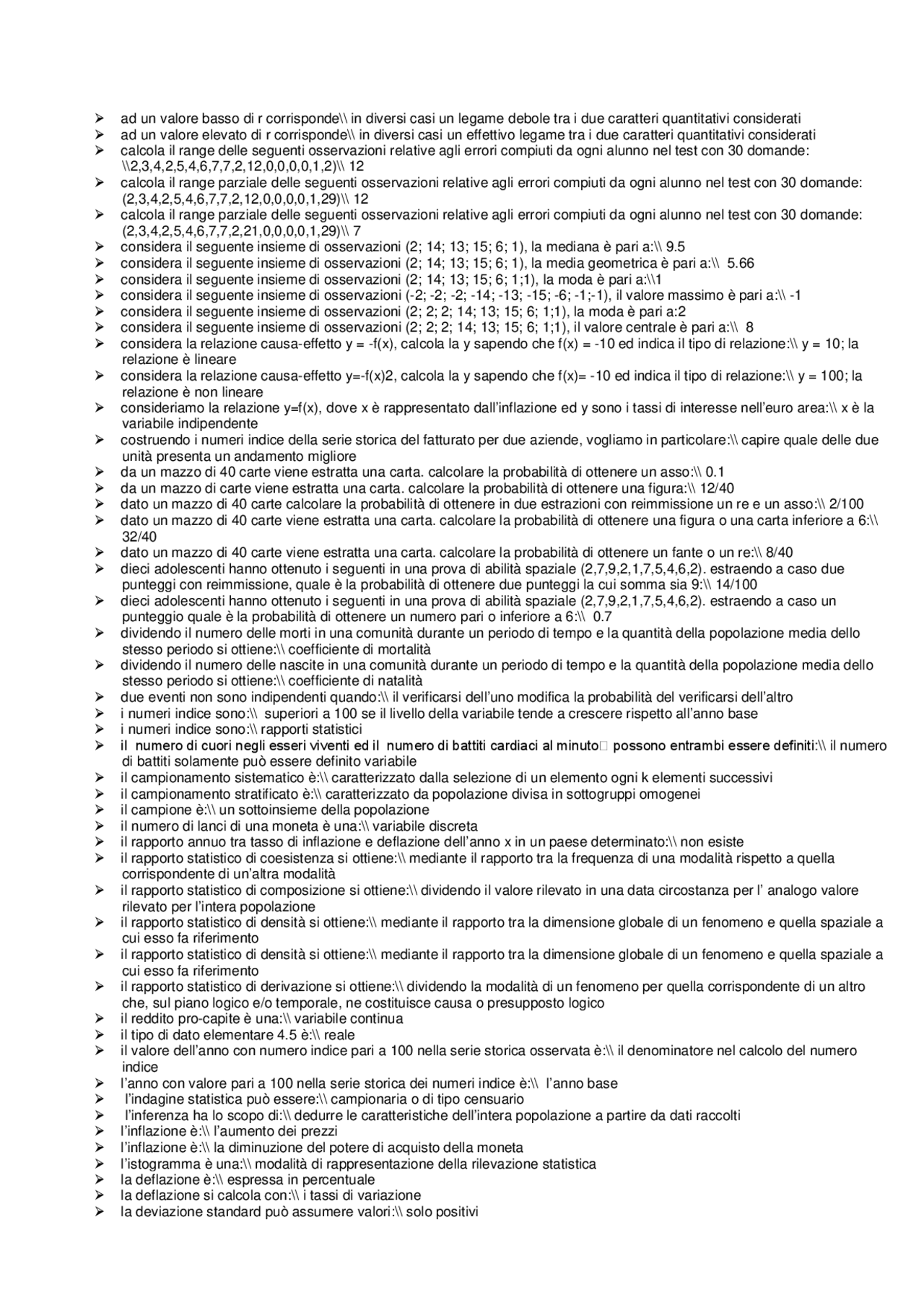 Statistica Universita Pegaso Docsity