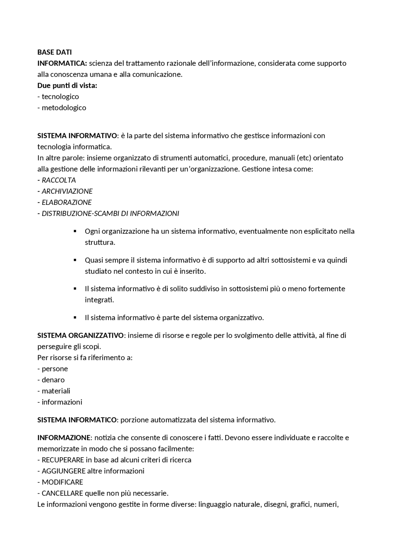 Appunti Di Teoria Base Di Dati Docsity