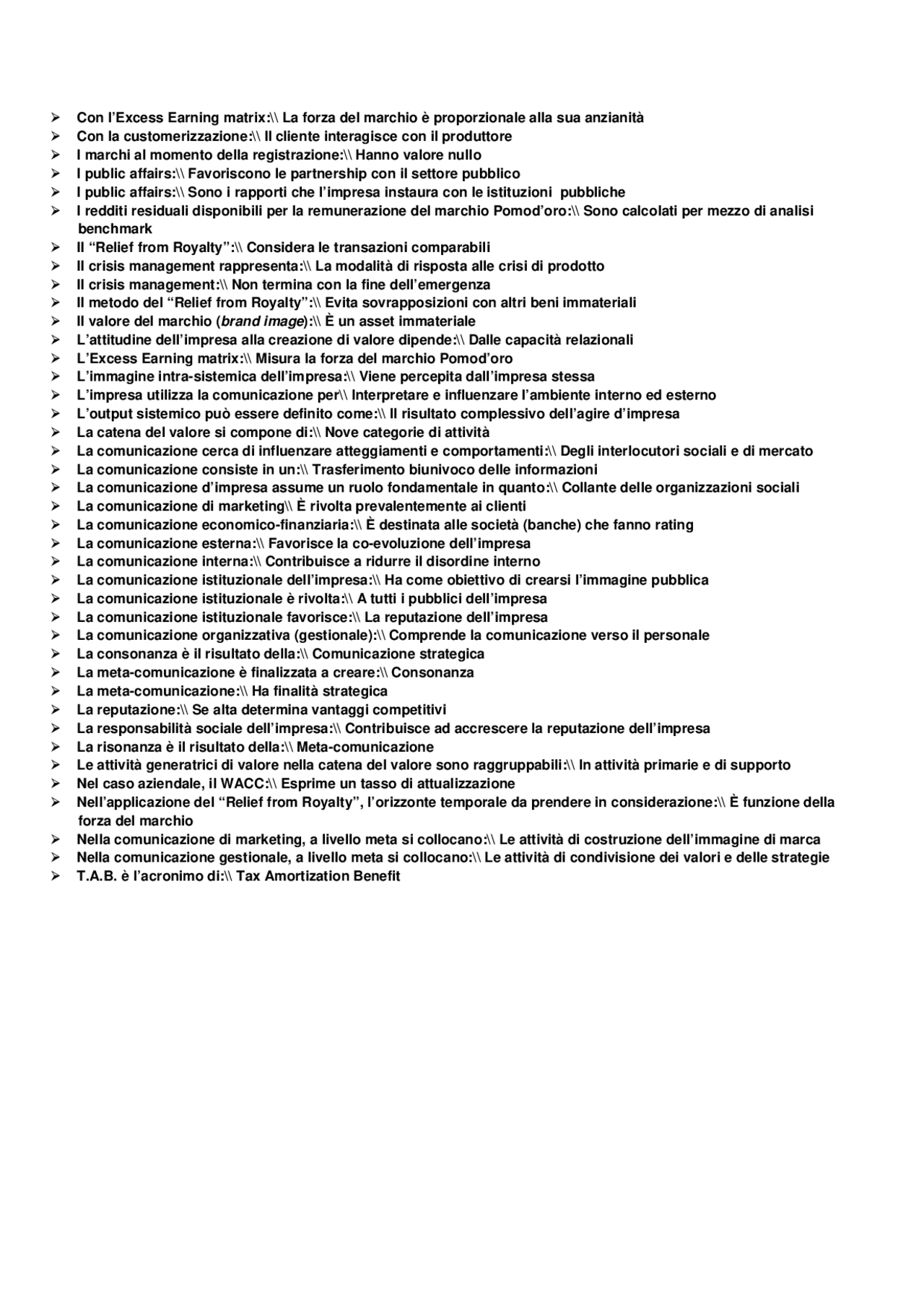 Pegaso Comunicazione E Management Prove Desame Di Diritto Docsity