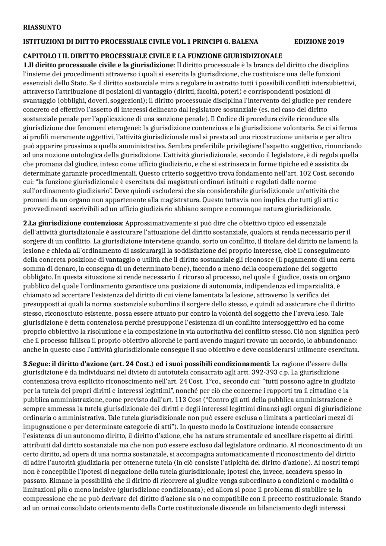 G Balena Istituzioni Di Diritto Processuale Civile Vol 1 I Principi