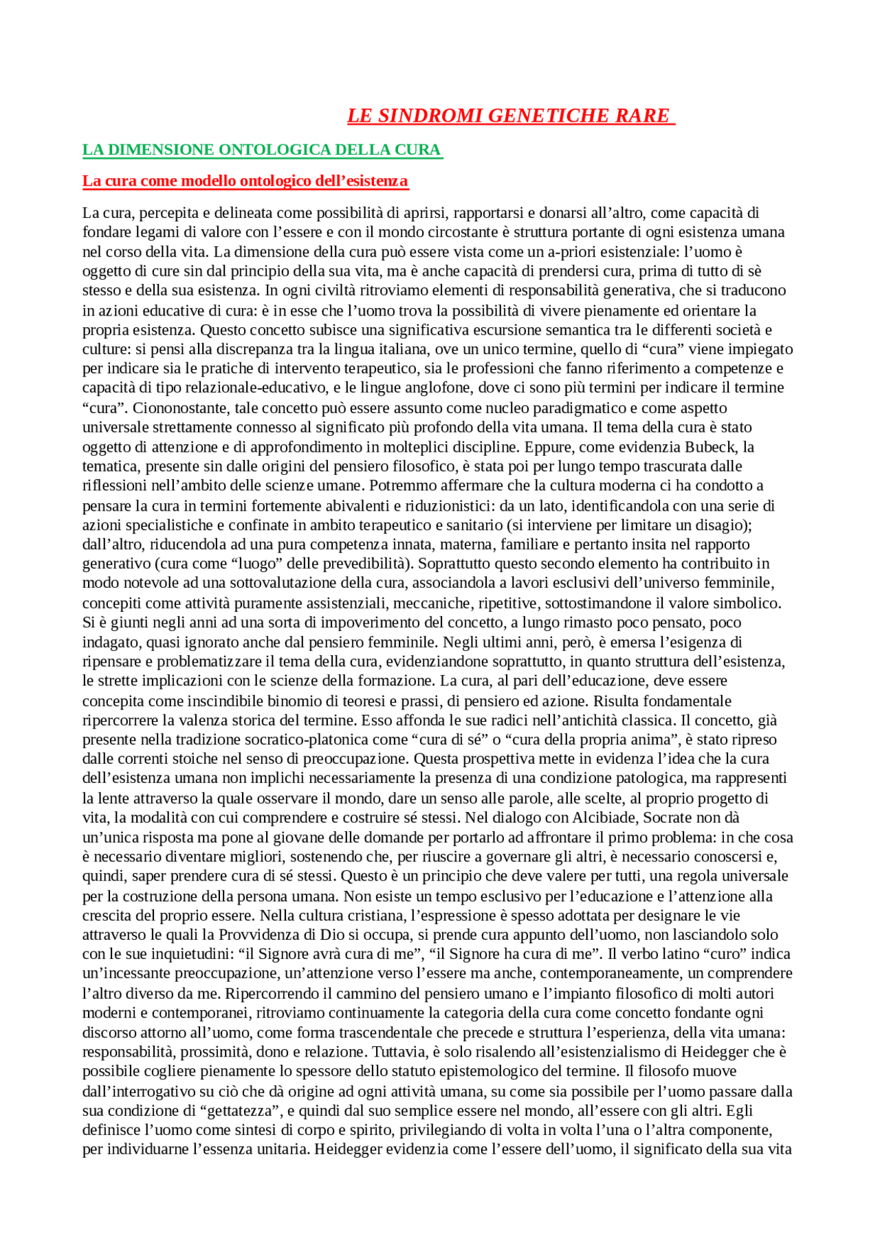 Le Sindromi Genetiche Rare Docsity