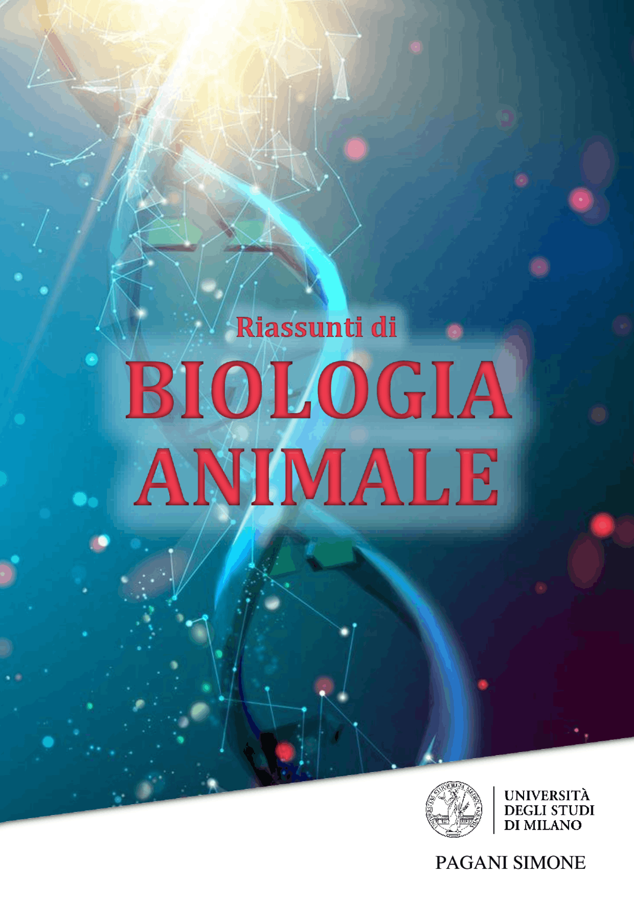 Riassunto di Biologia animale | Dispense di Biologia Animale | Docsity