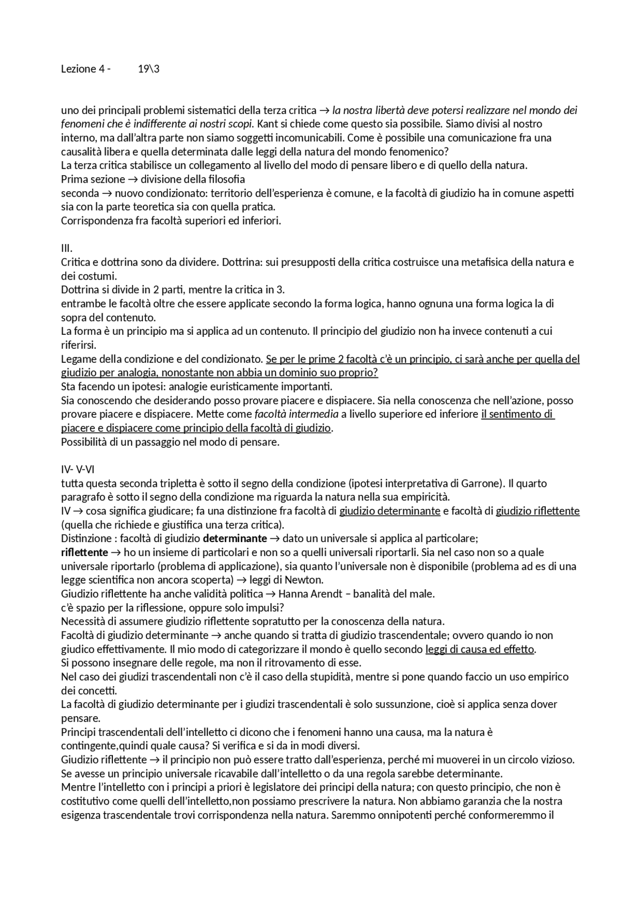 Lezione Critica Facoltà Di Giudizio Docsity