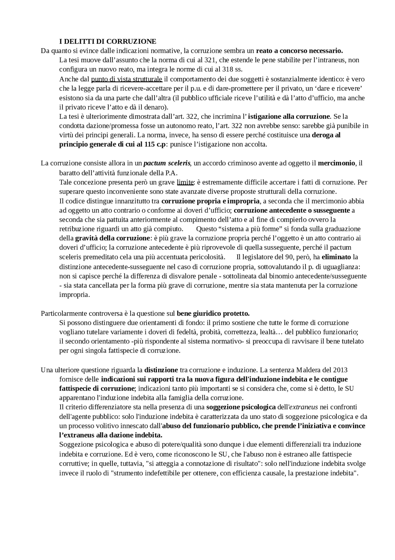 Corruzione Riassunto Docsity