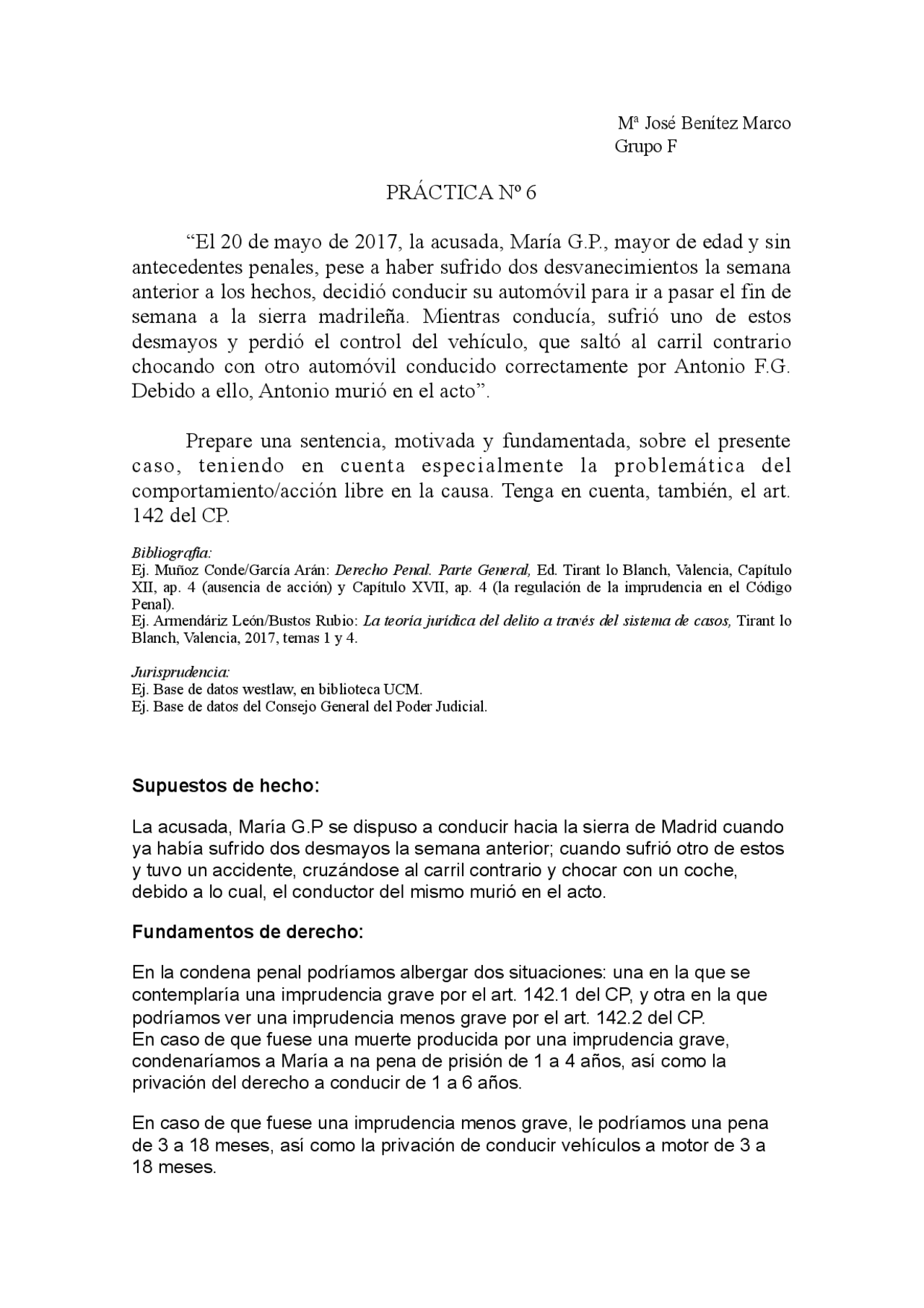 Practicas Completas Derecho Penal Ejercicios De Derecho Penal Docsity