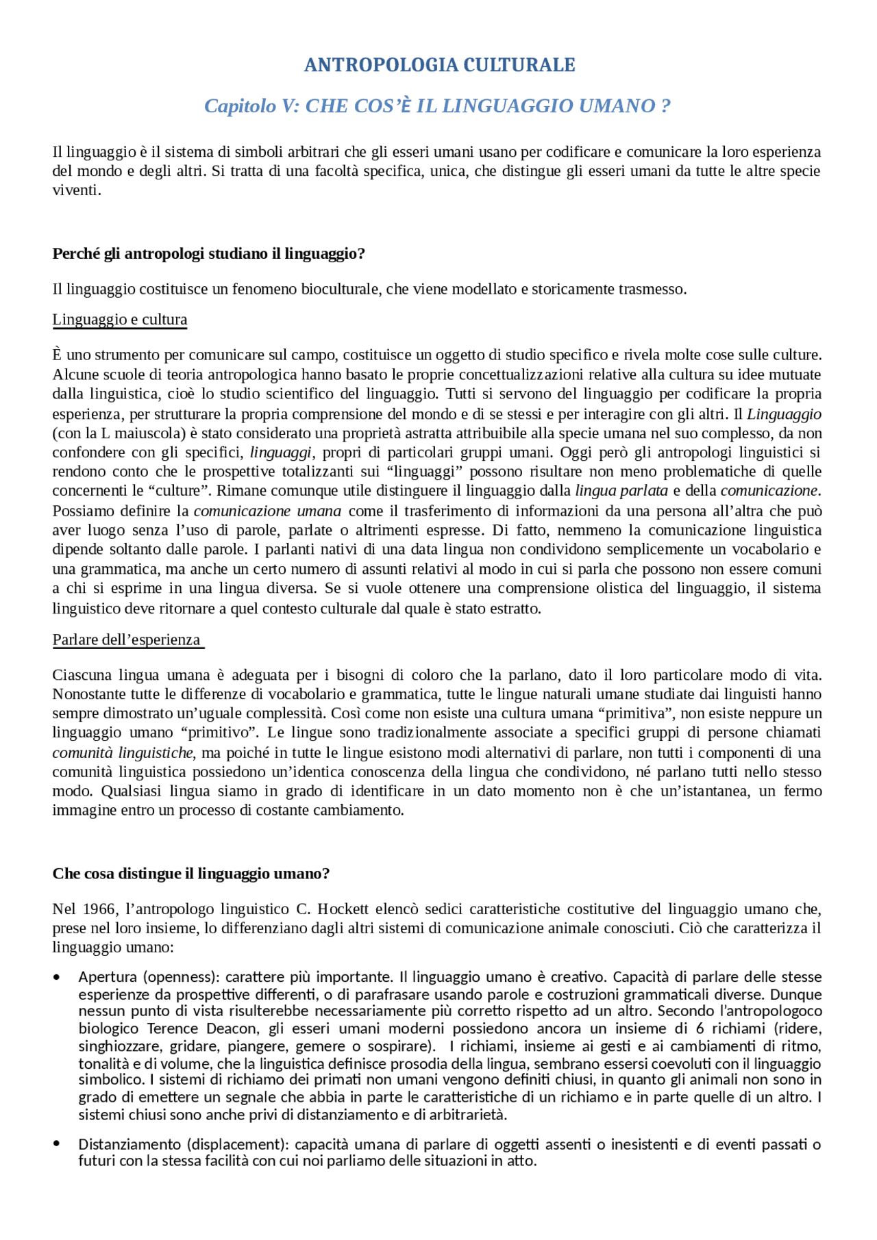 Riassunto Quinto Capitolo Schultz Lavenda Docsity