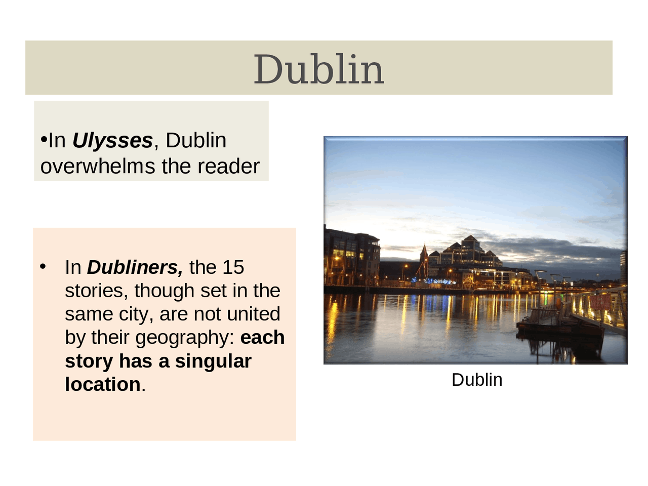 James Joyce Dubliners Docsity