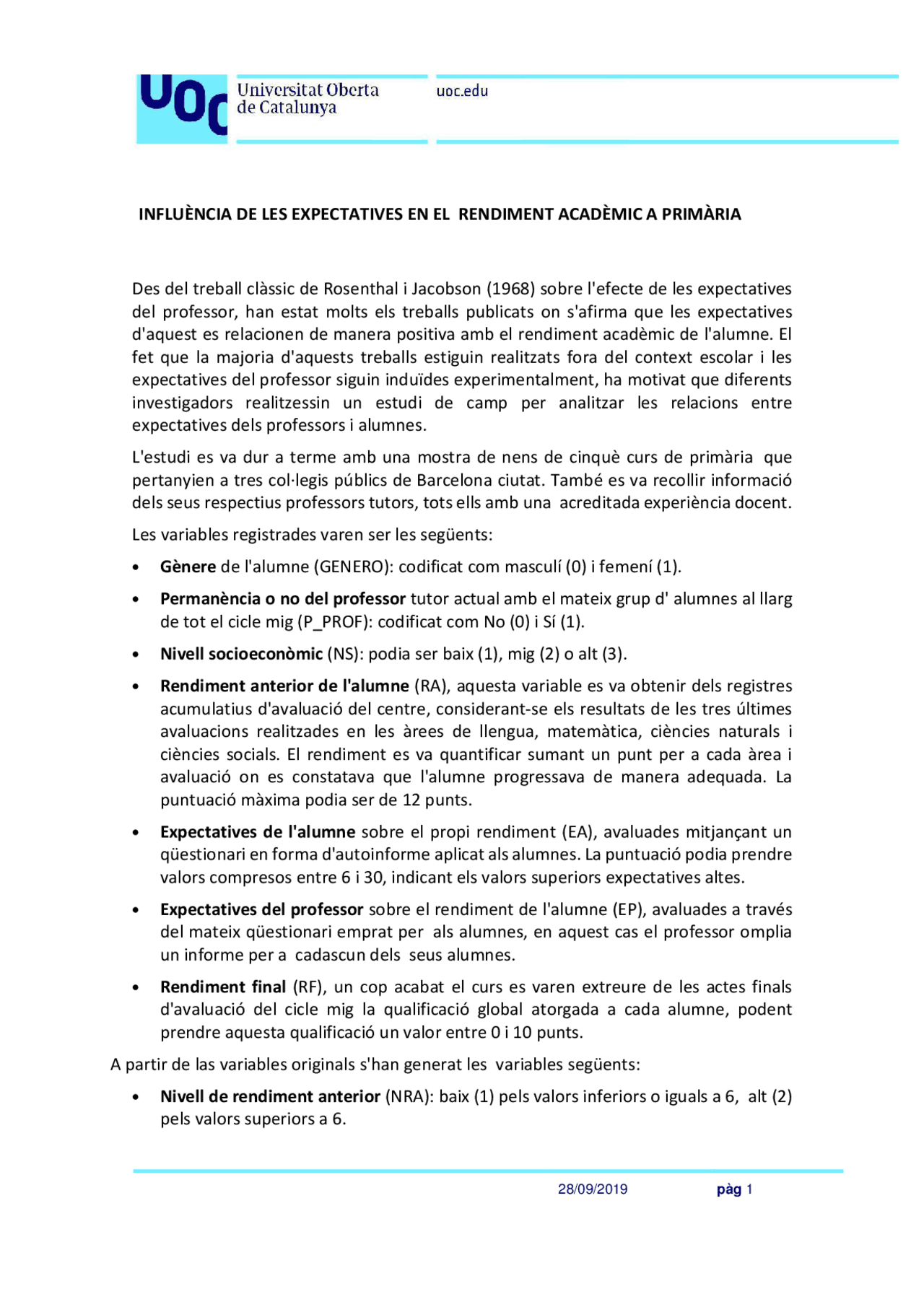 Analisis De Dades Quantitatives Psicologia Docsity
