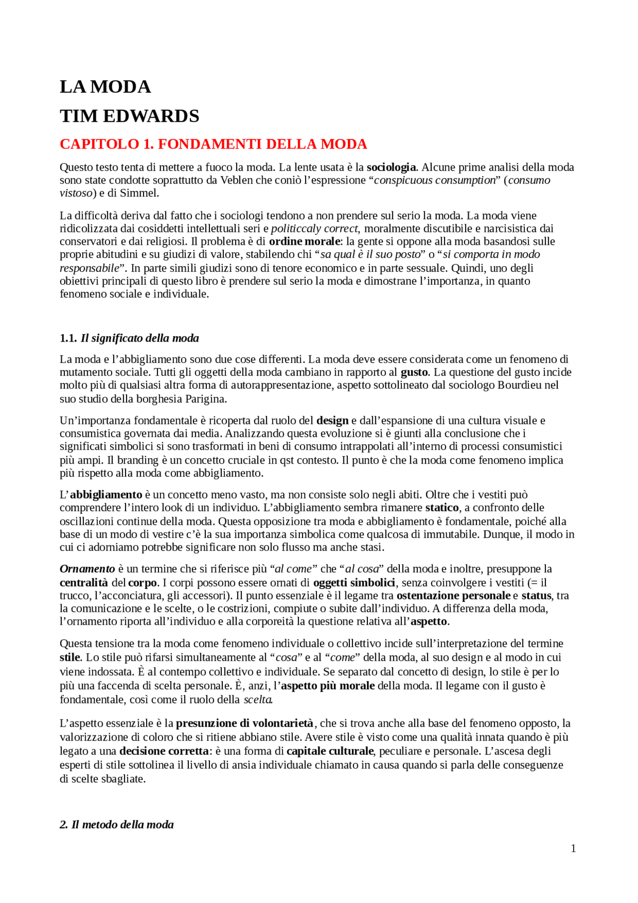 La Moda Tim Edwards Docsity