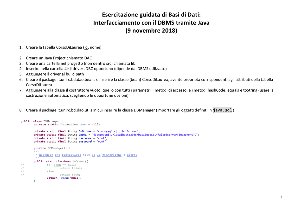 Esercitazione Basi Di Dati Docsity