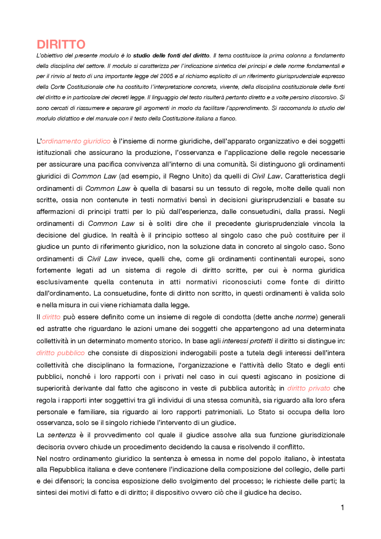 Introduzione Al Diritto Docsity
