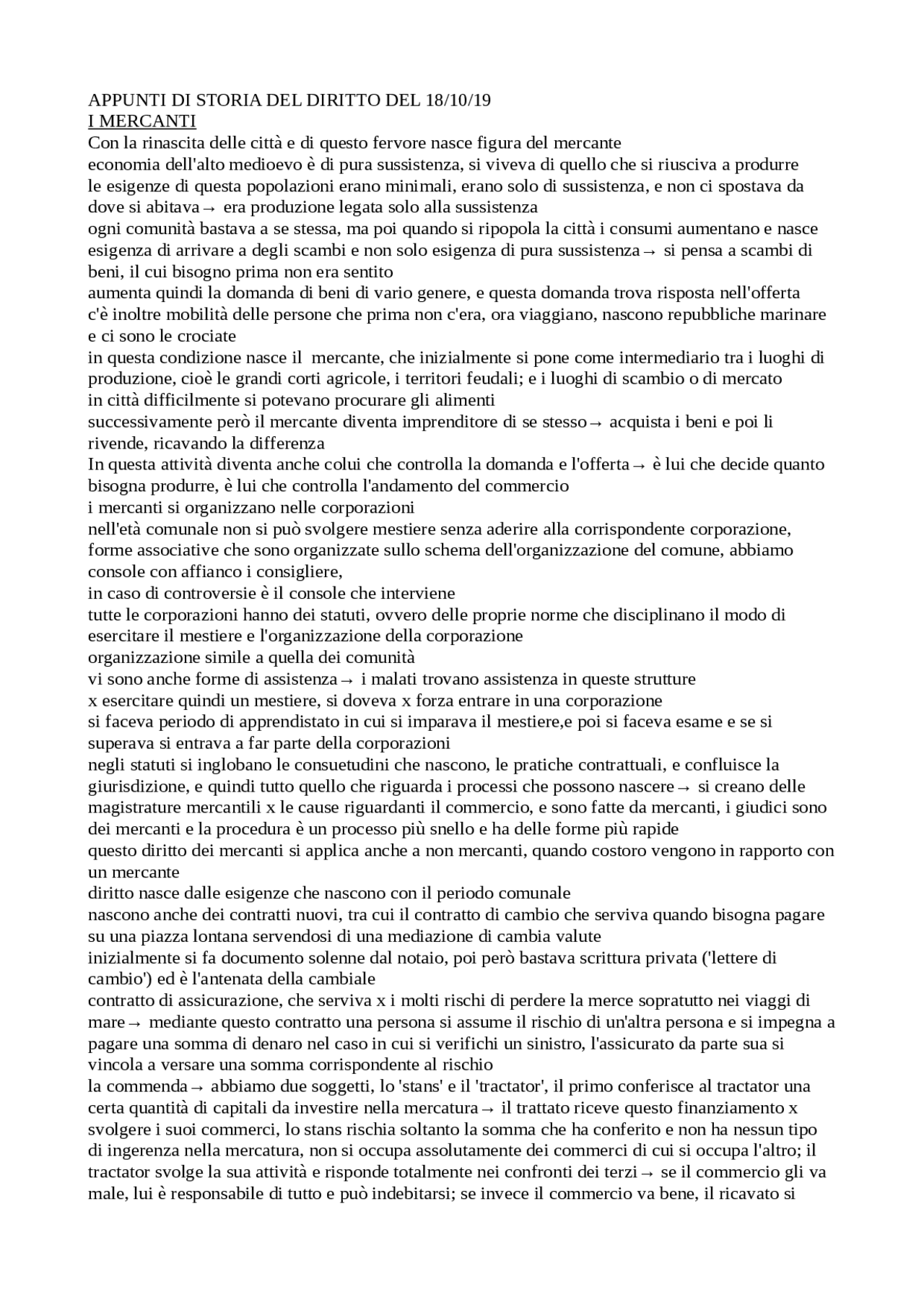 Storia Del Diritto Moderno Docsity