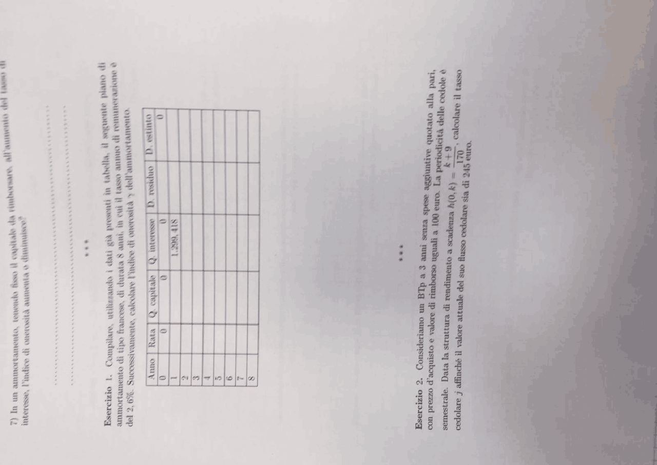 Matematica Finanziaria Docsity