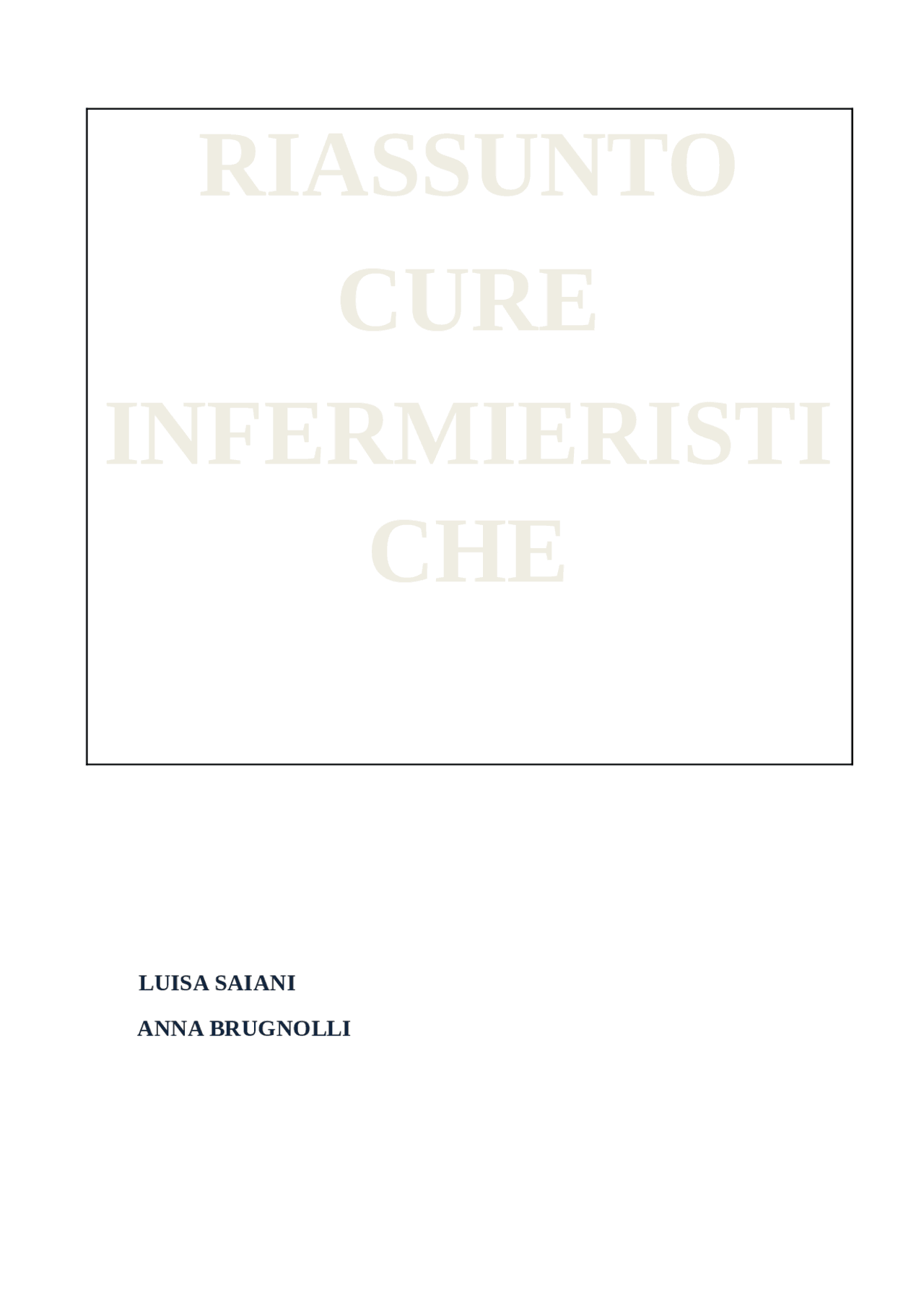 Riassunto Libro Saiani Appunti Di Infermieristica Docsity