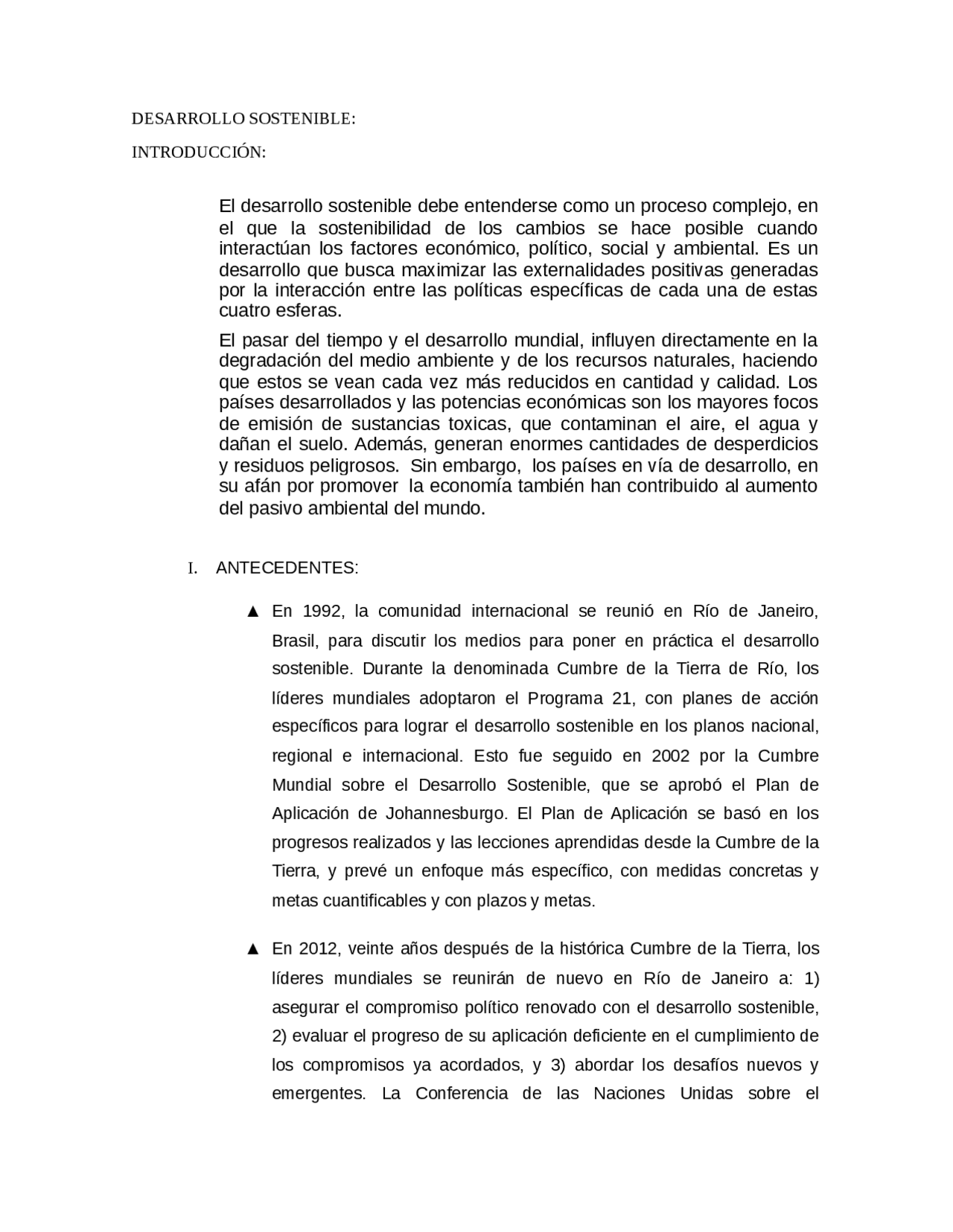 Desarrollo Sostenible Apuntes De Ecología Y Medio Ambiente Docsity