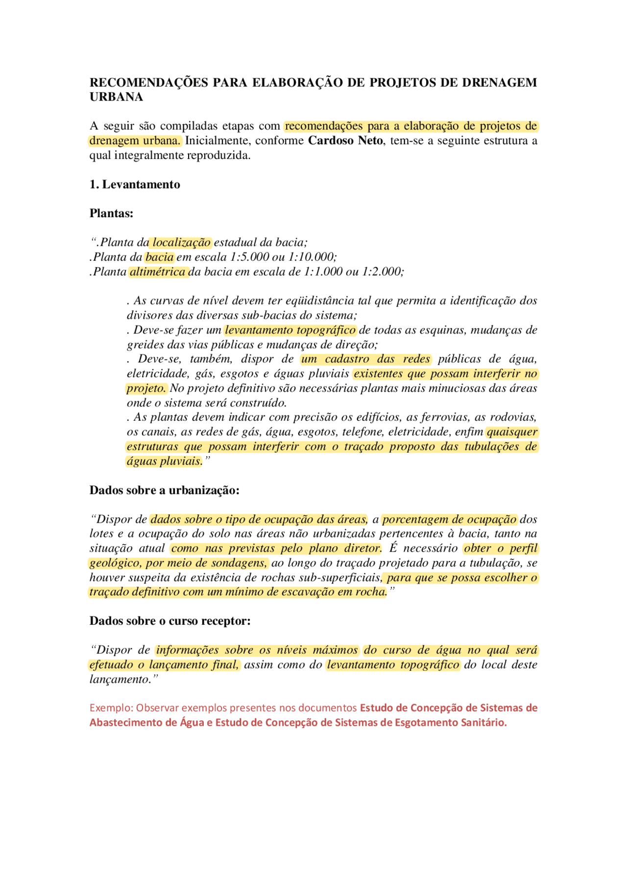 RecomendaÇÕes Para ElaboraÇÃo De Projetos De Drenagem Urbana Docsity