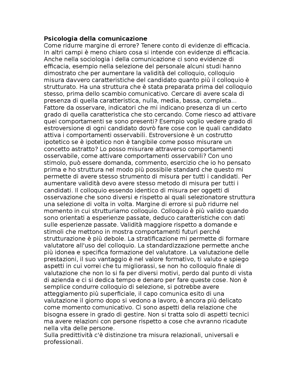 Psicologia Della Comunicazione Docsity