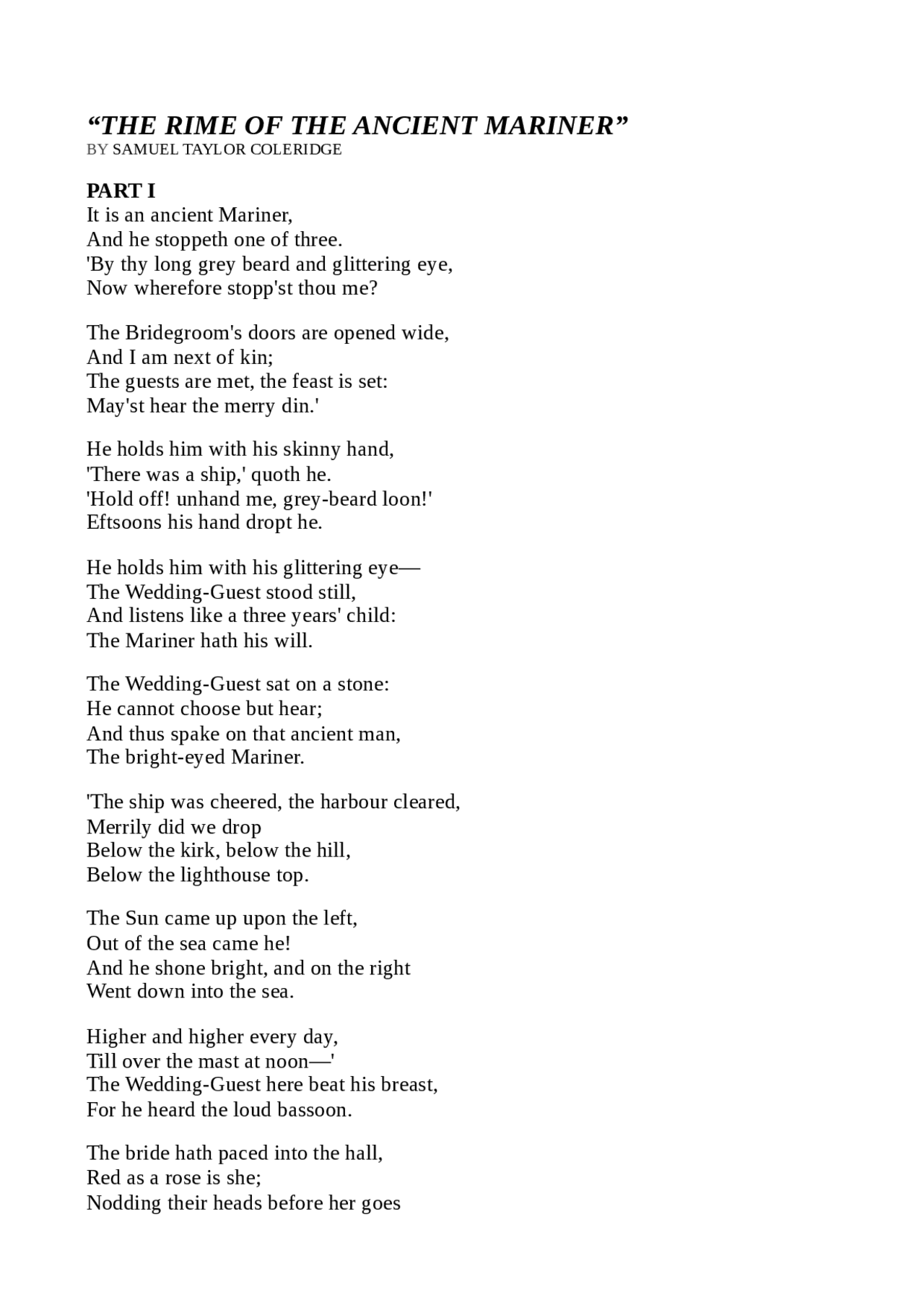 The Rime Of The Ancient Mariner Appunti Di Inglese Docsity