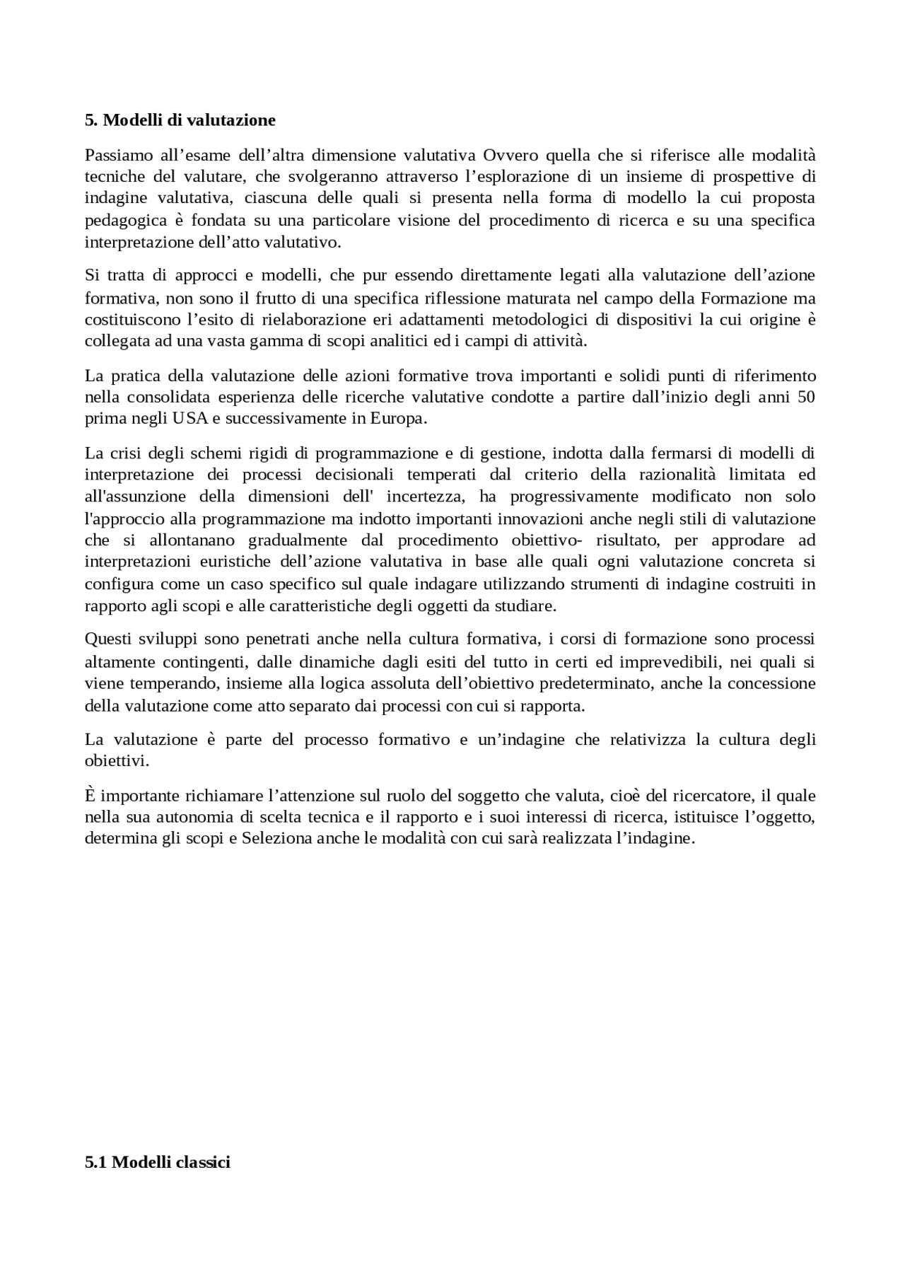 Progettazione E Valutazione Nei Processi Formativi Docsity