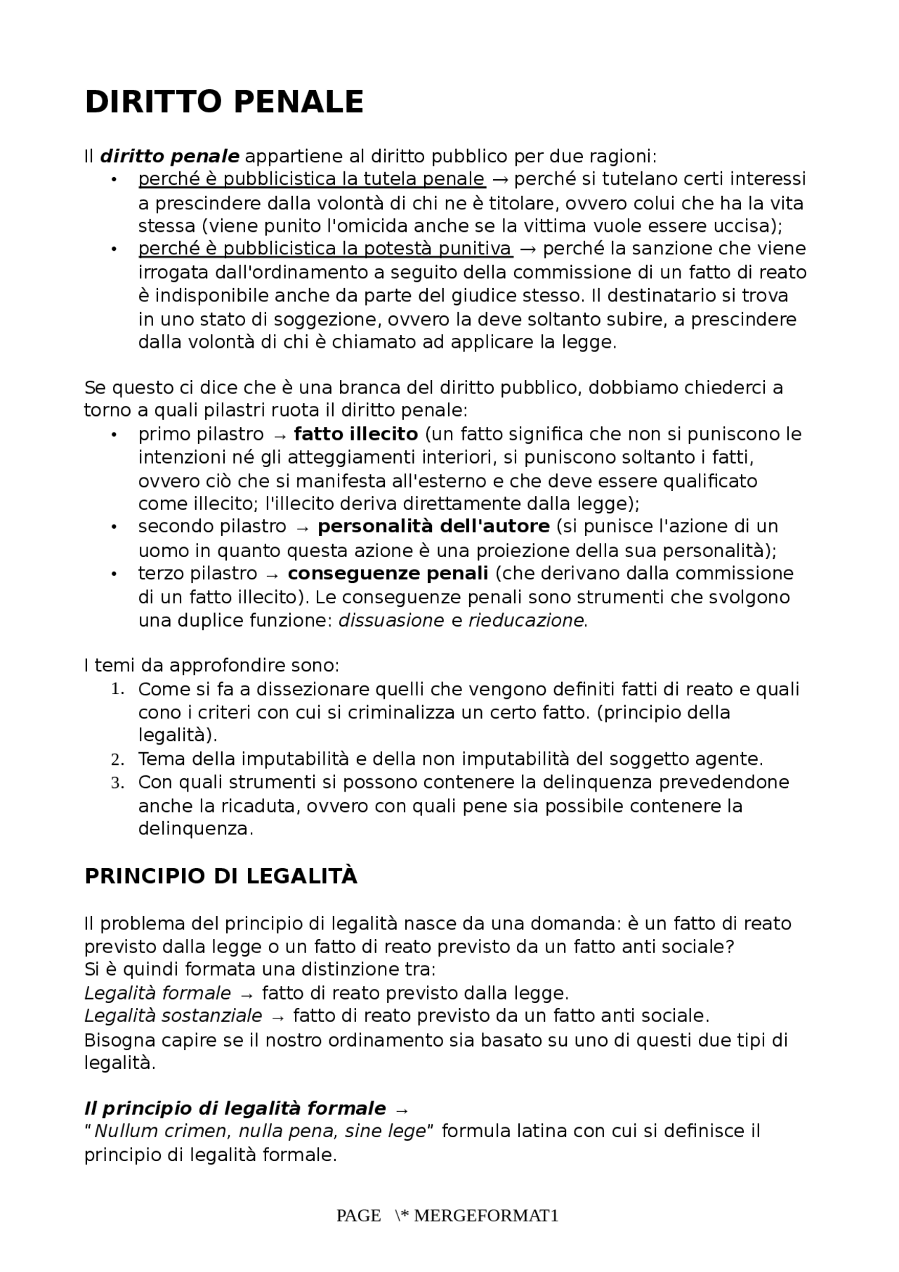 Riassunto Diritto Penale Docsity