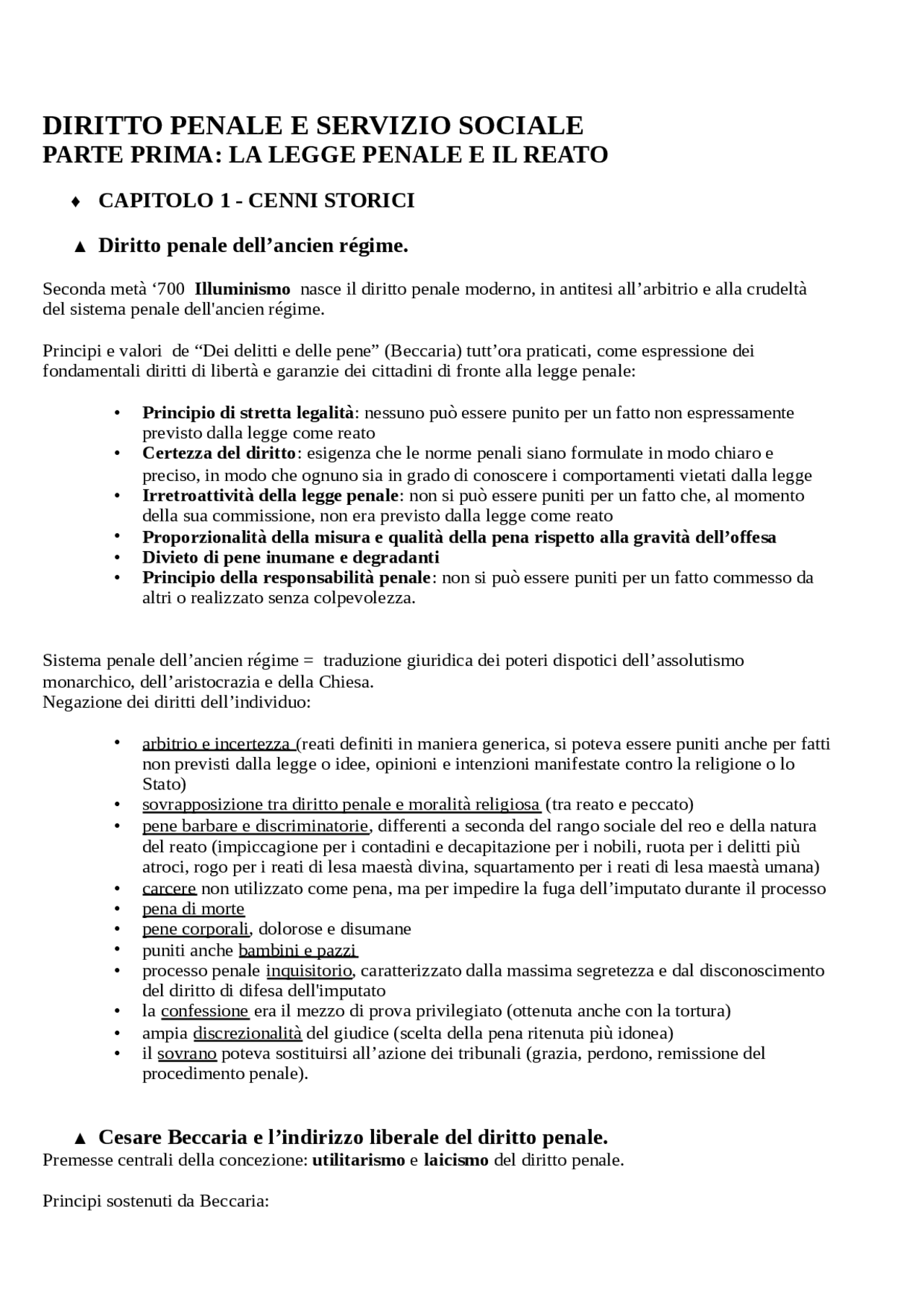 Riassunto Integrato Con Appunti Di Diritto Penale I Docsity