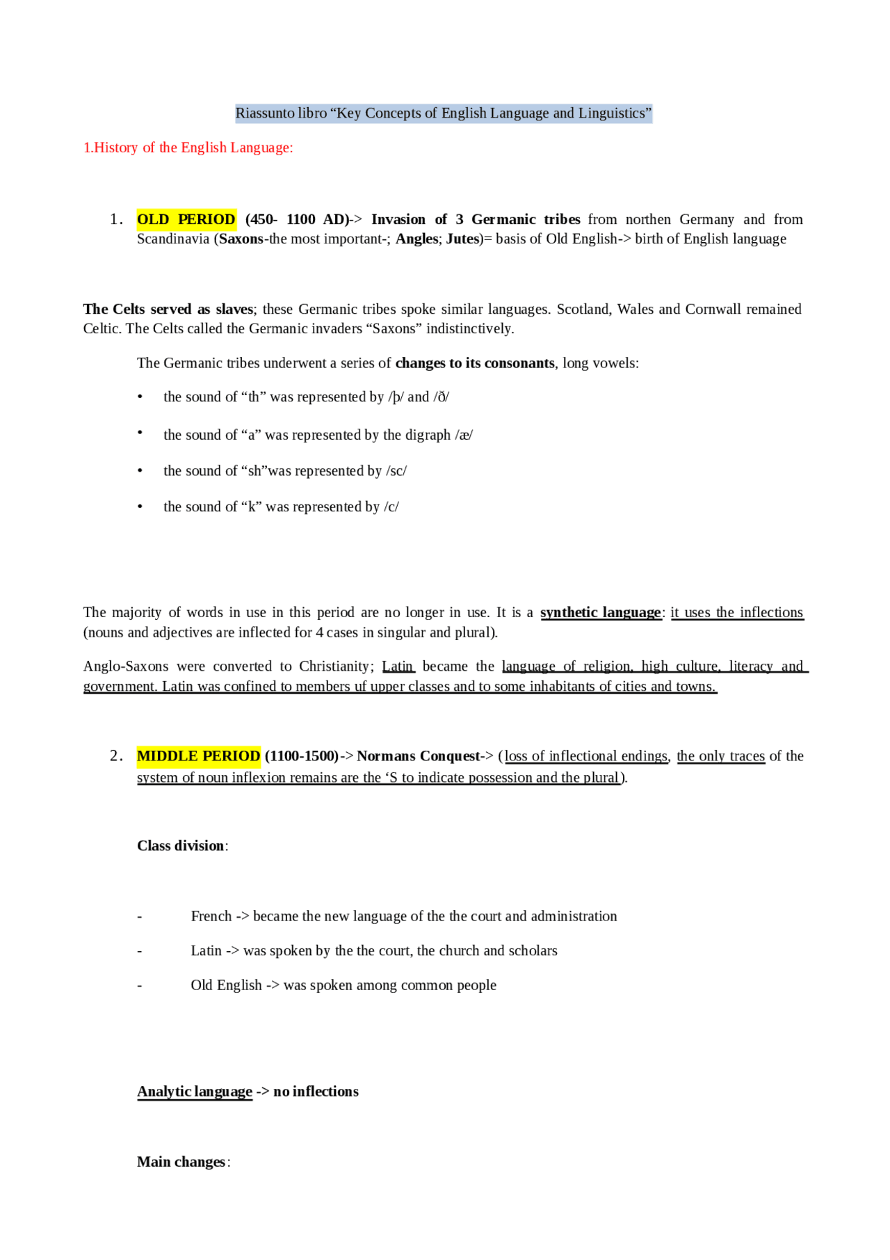 Key Concepts of English Language and Linguistics - Docsity