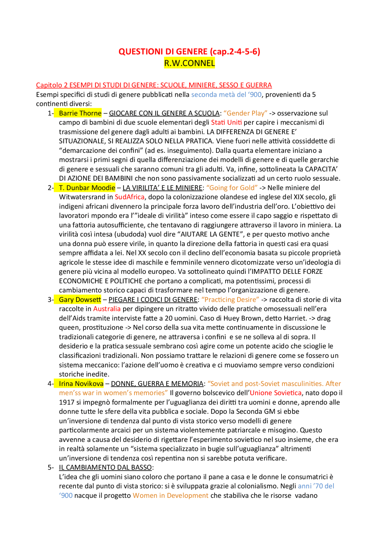 Riassunto-questioni-di-genere-CONNEL-W.ROBERT | Sintesi del corso di ...
