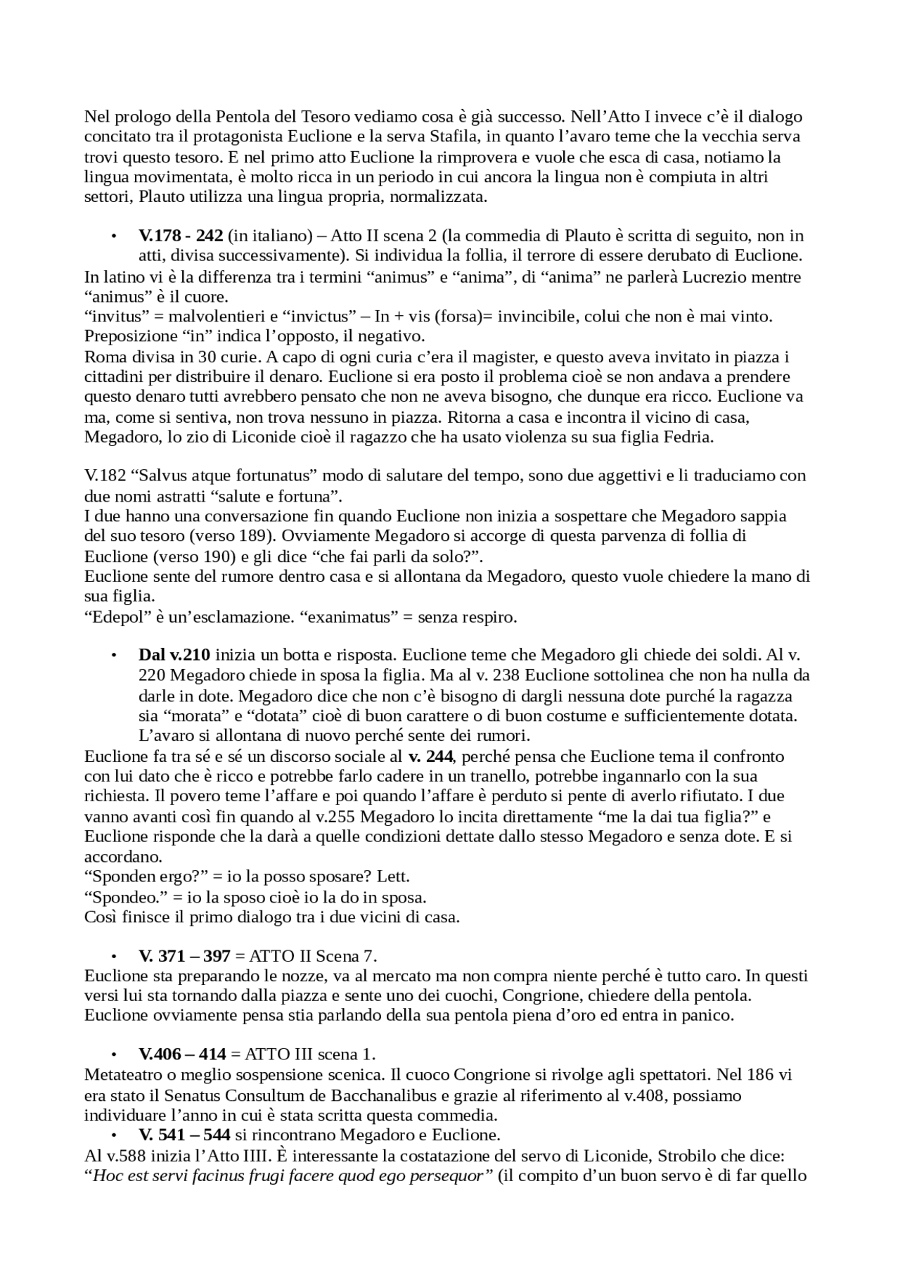 Appunti Sulla Commedia Di Plauto Docsity