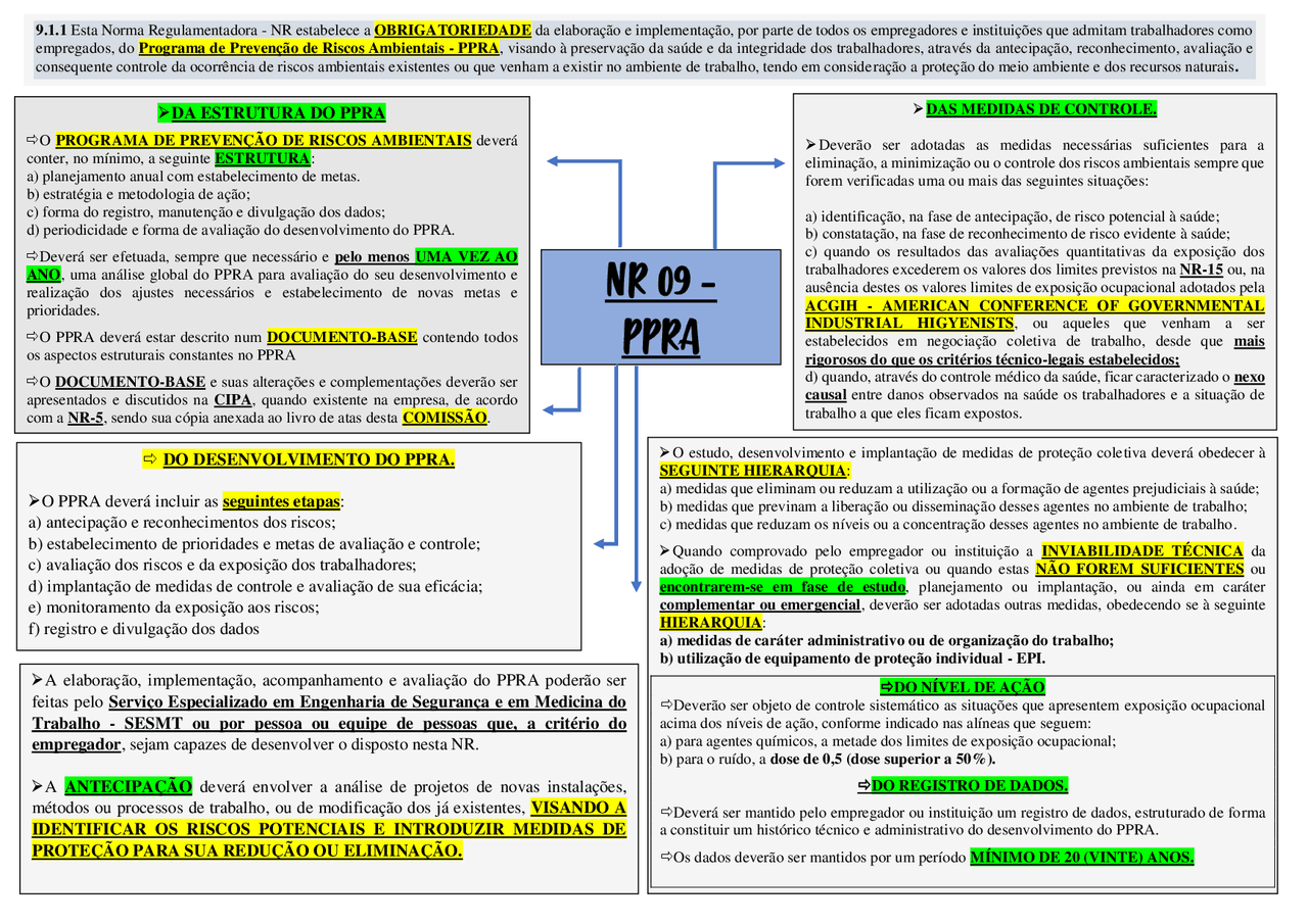 MAPA MENTAL NR 09 - PPRA | Esquemas Engenharia de Segurança e Fogo ...
