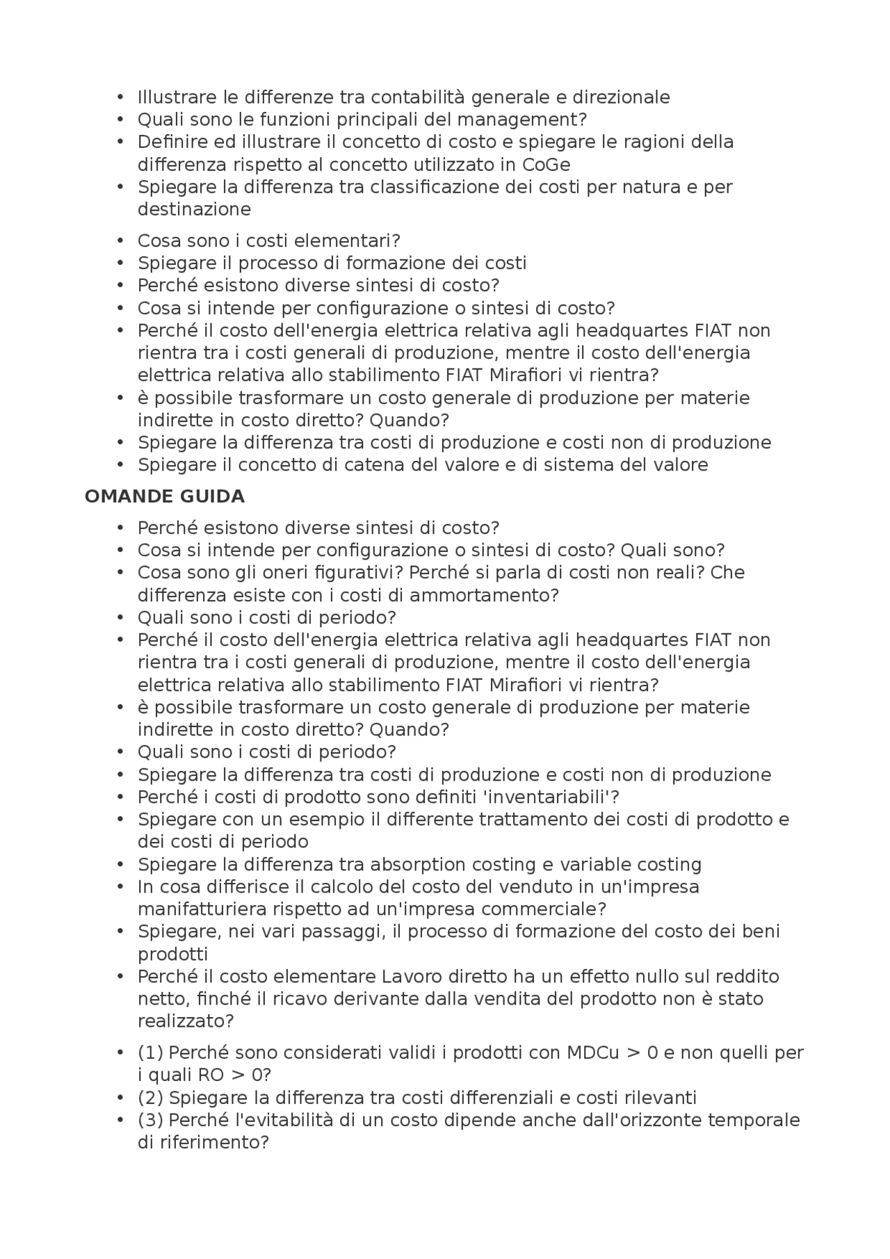 Differenze Tra Contabilità Generale E Direzionale Docsity