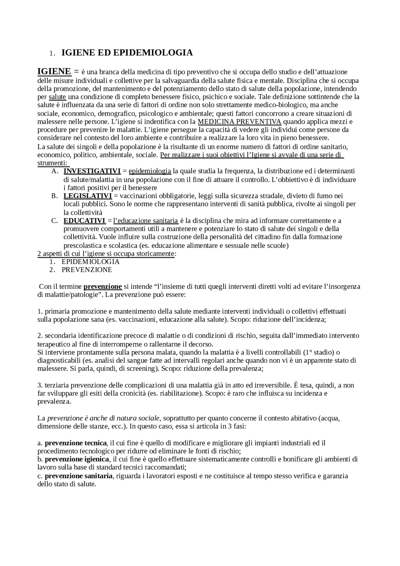 Riassunto Modulo Primo Appunti Di Epidemiologia Docsity