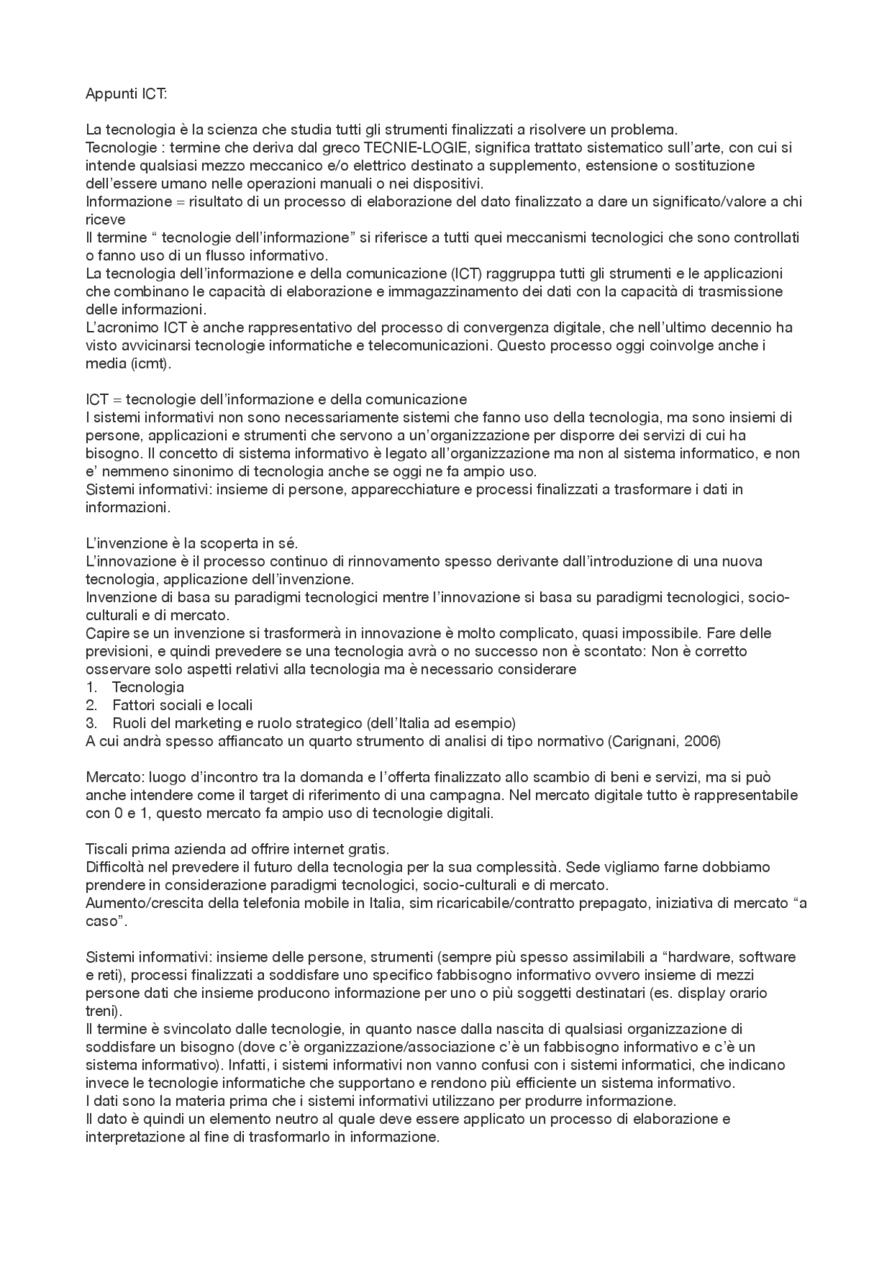 Appunti Sistemi Informativi E Trend Digitali Docsity